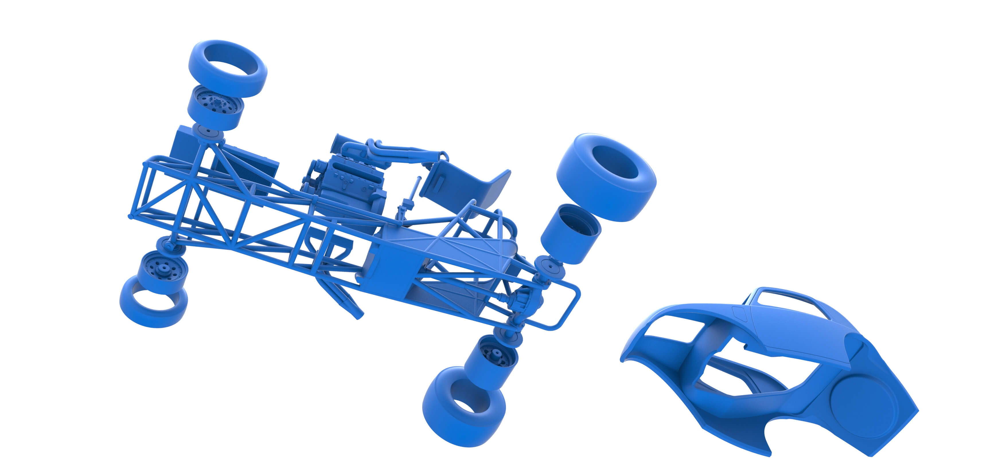 Front Engine Old School Dragster with Shell V11 Scale 1:25 - 3D Model ...