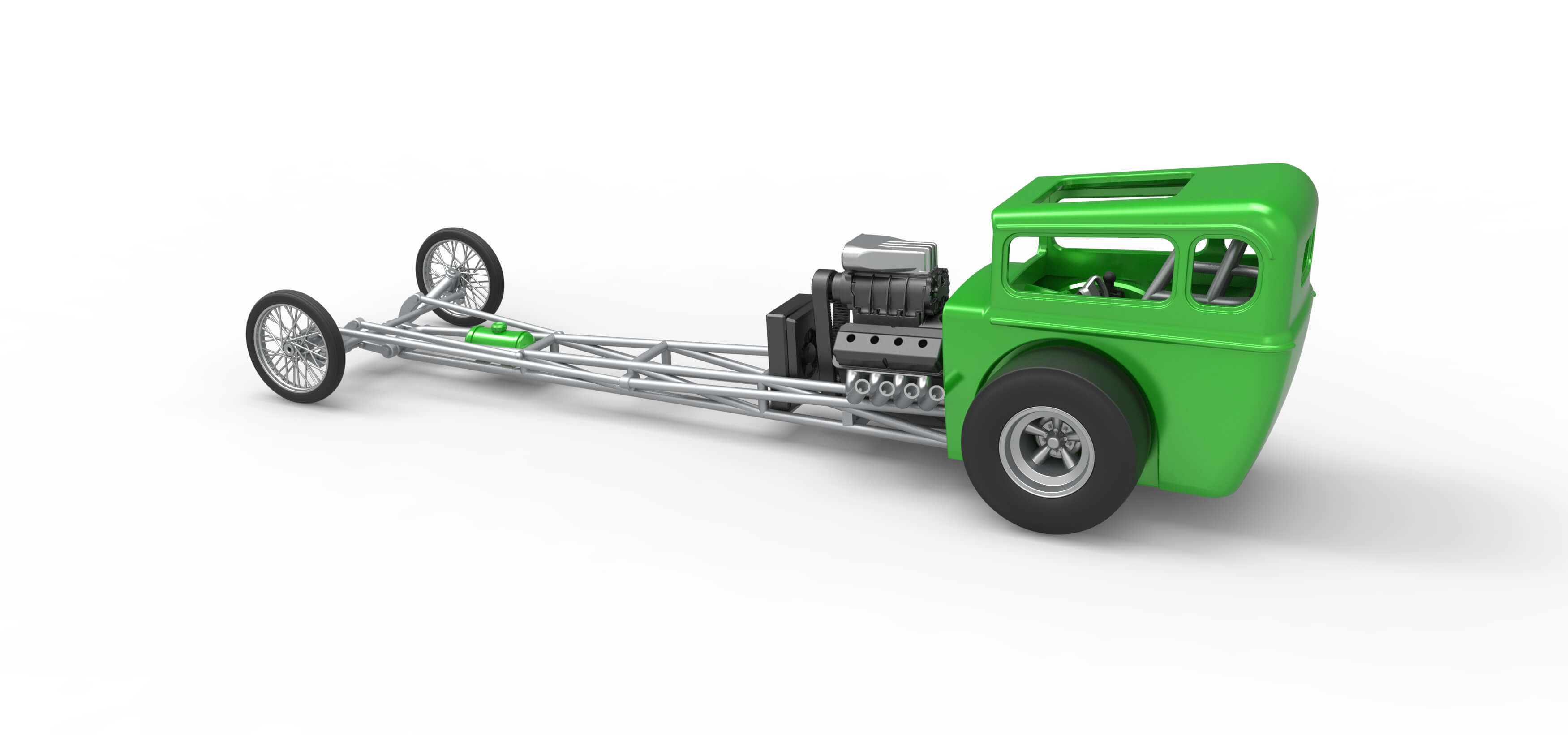 Front Engine Old School Dragster With Shell V7 1:25 - 3D Model by ...