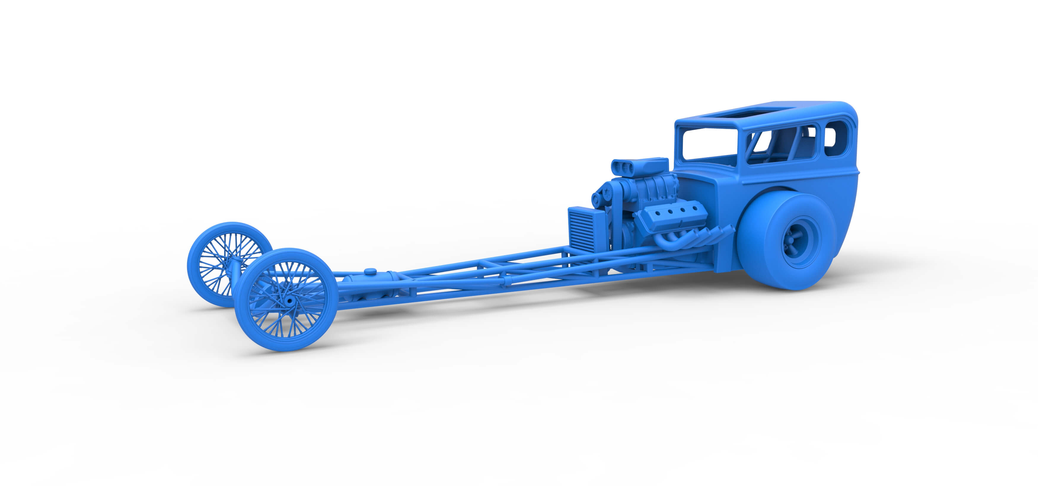 Front Engine Old School Dragster With Shell V7 1:25 - 3D Model by ...