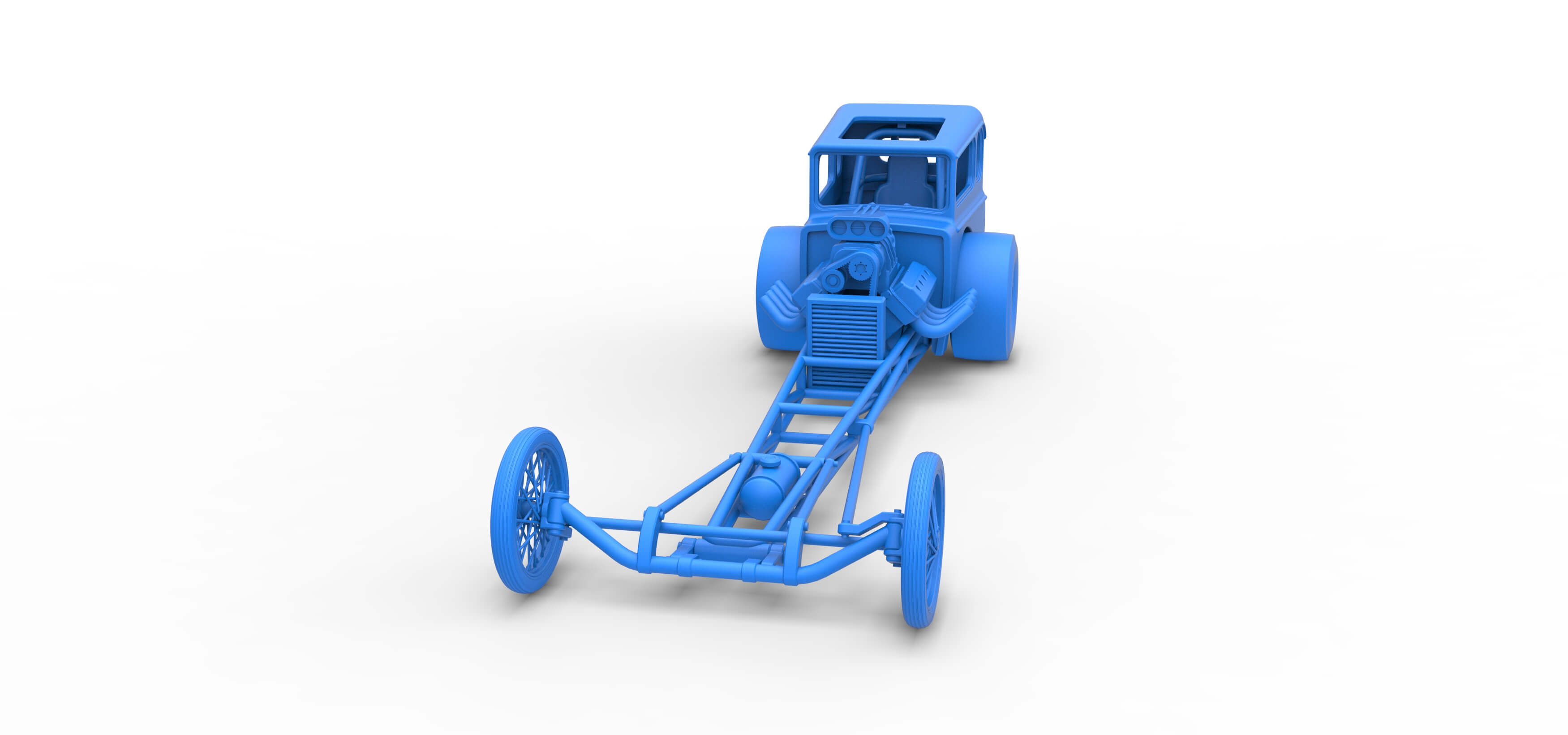 Front Engine Old School Dragster With Shell V7 1:25 - 3D Model by ...