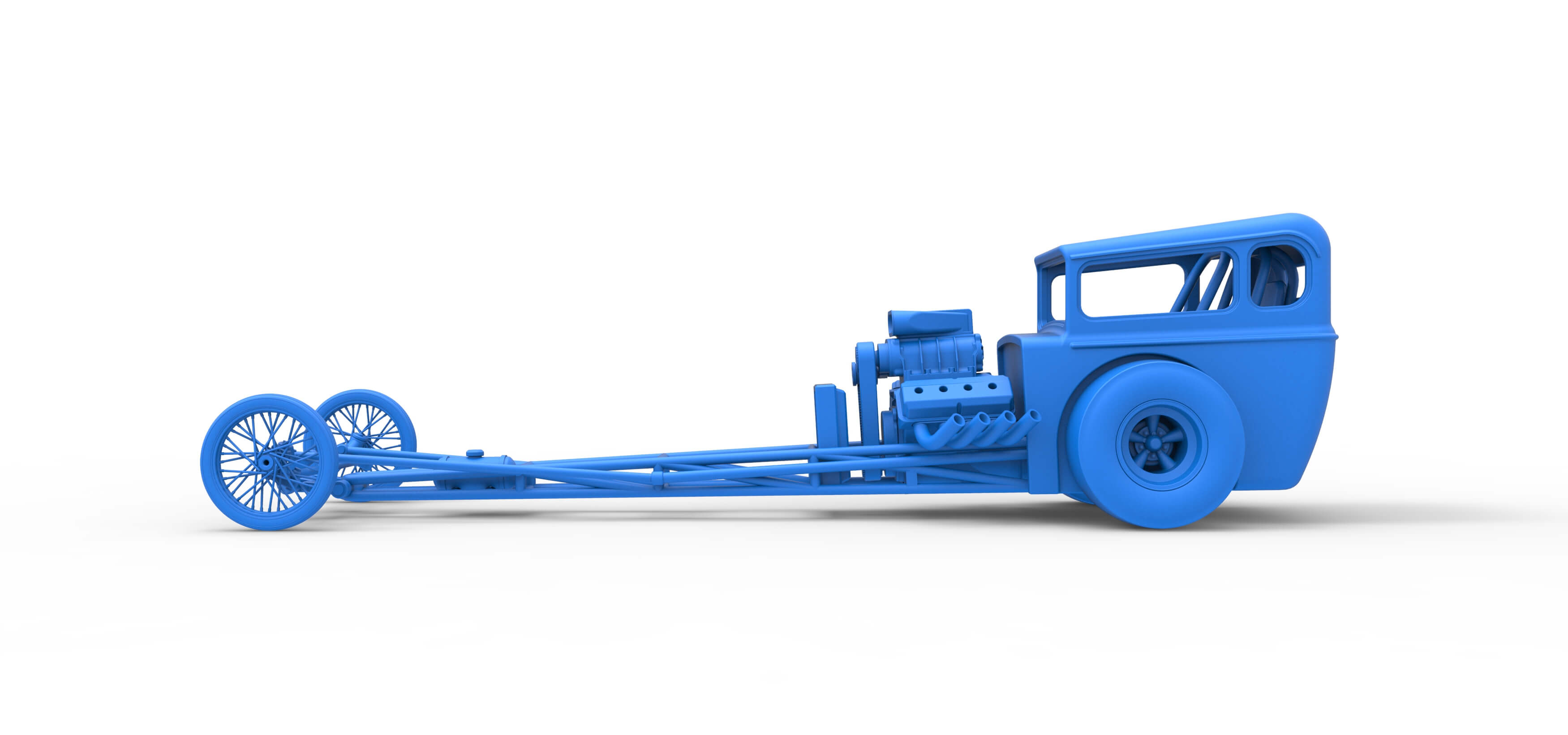 Front Engine Old School Dragster With Shell V7 1:25 - 3D Model by ...