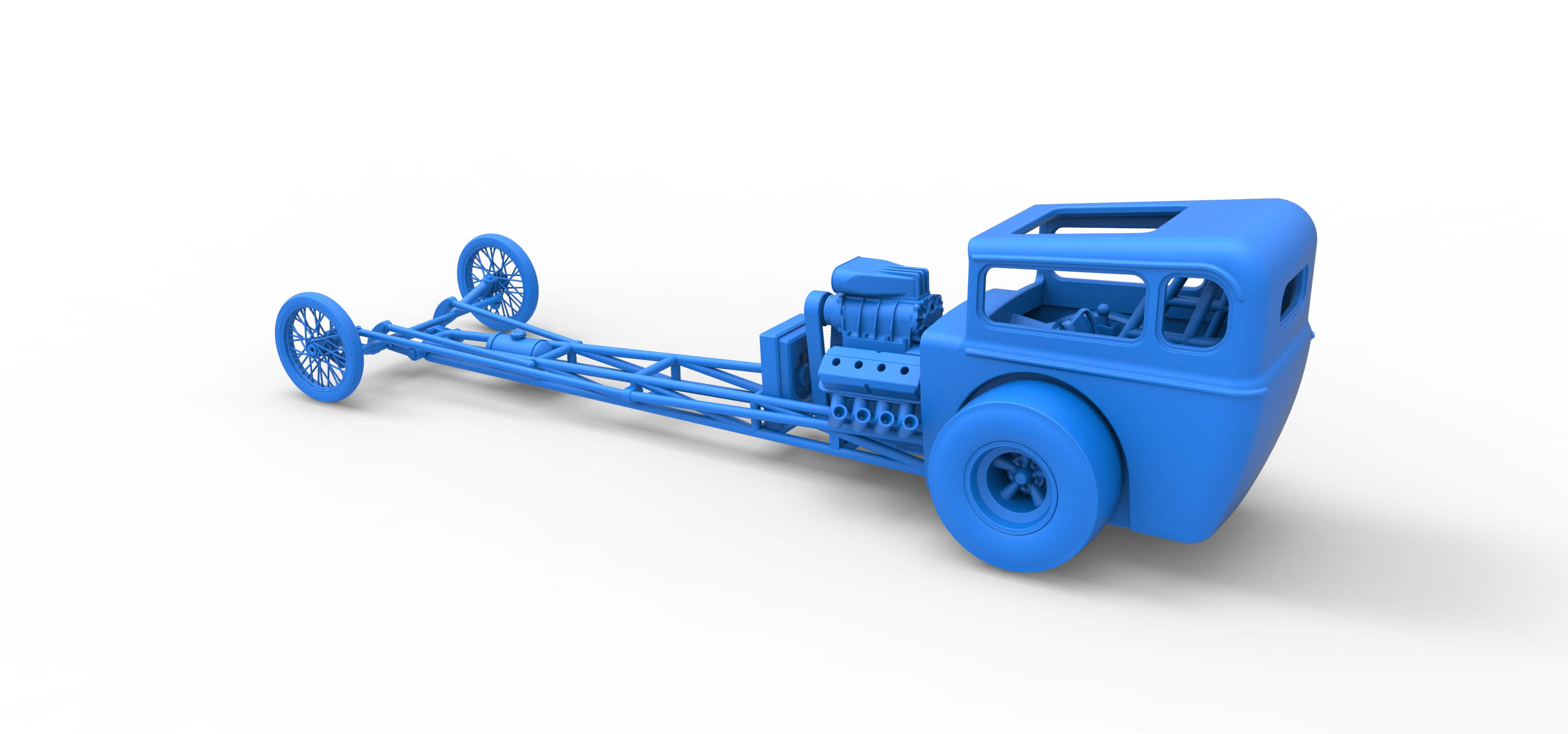 Front Engine Old School Dragster With Shell V7 1:25 - 3D Model by ...