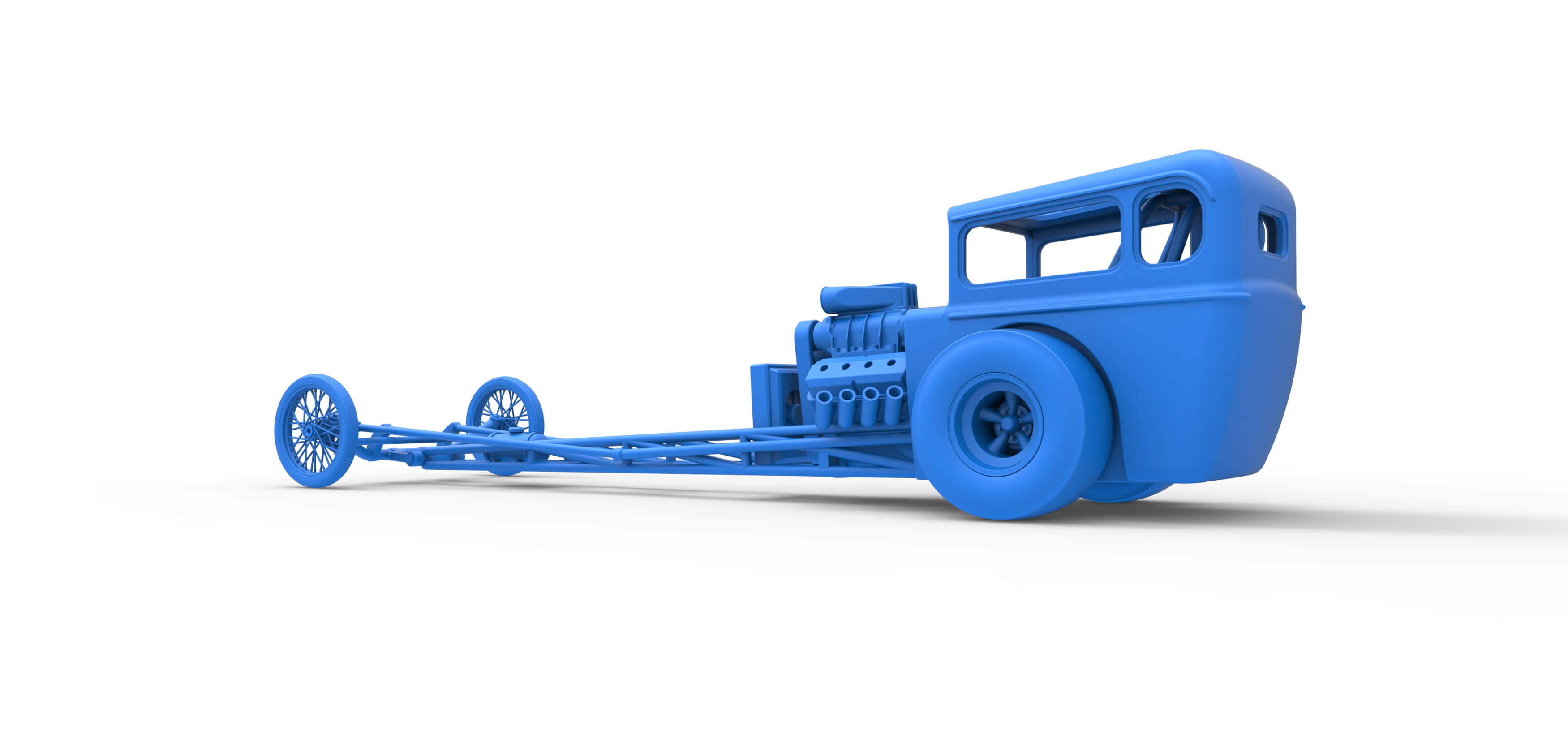 Front Engine Old School Dragster With Shell V7 1:25 - 3D Model by ...