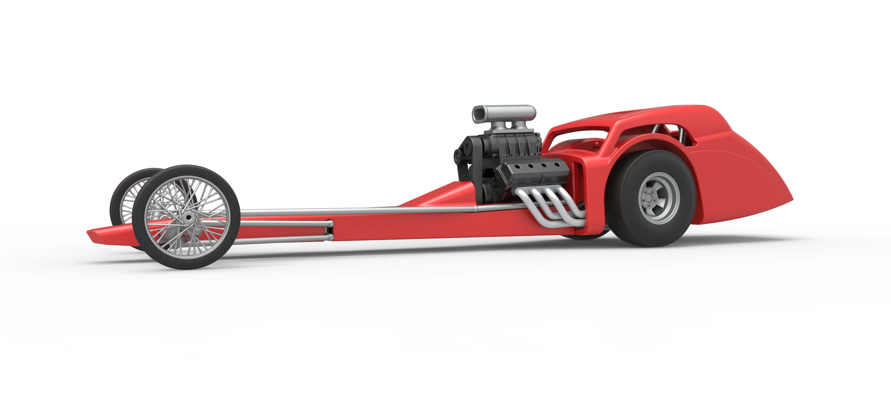Front Engine Old School Dragster With Shell V8 1:25 - 3D Model by ...