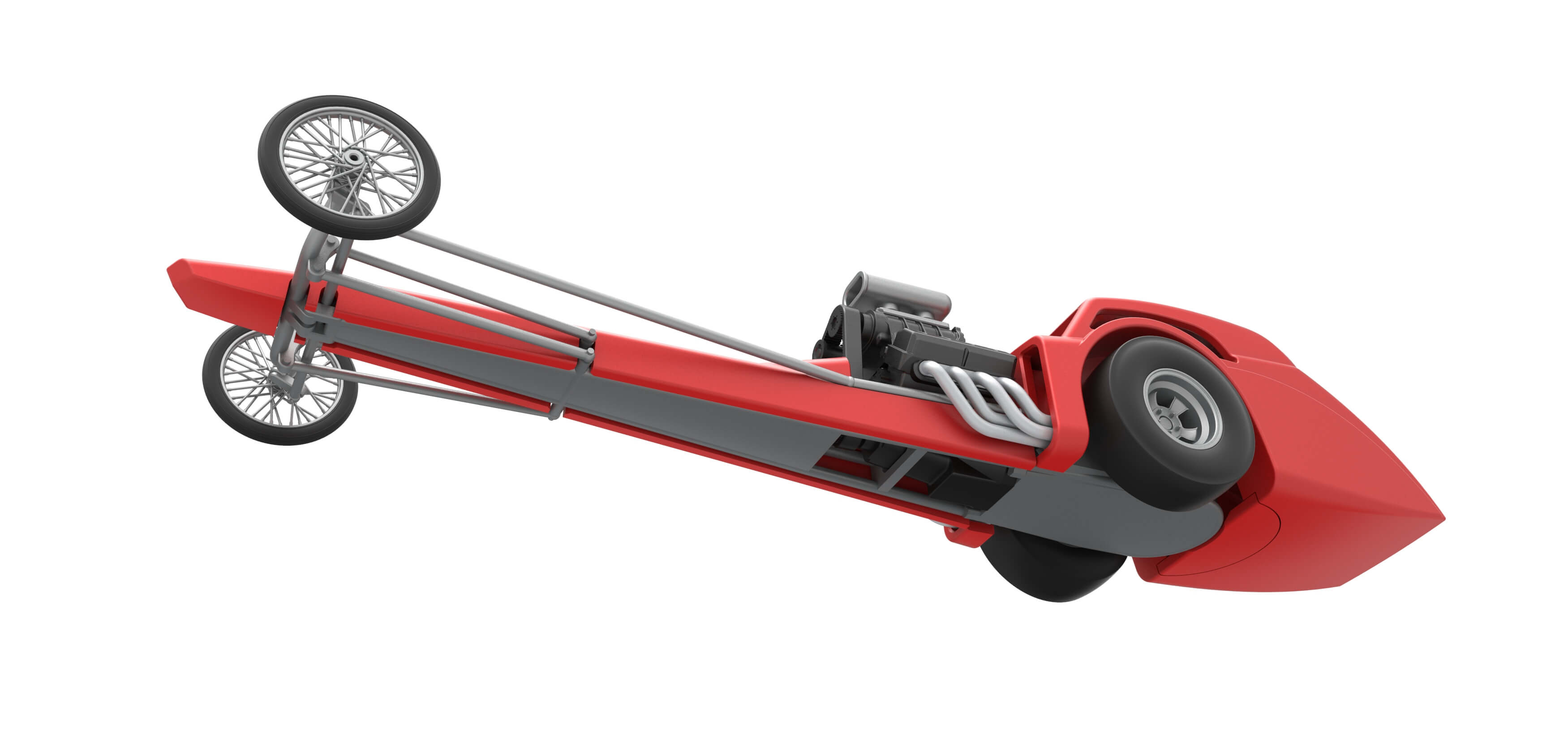 Front Engine Old School Dragster With Shell V8 1:25 - 3D Model by ...