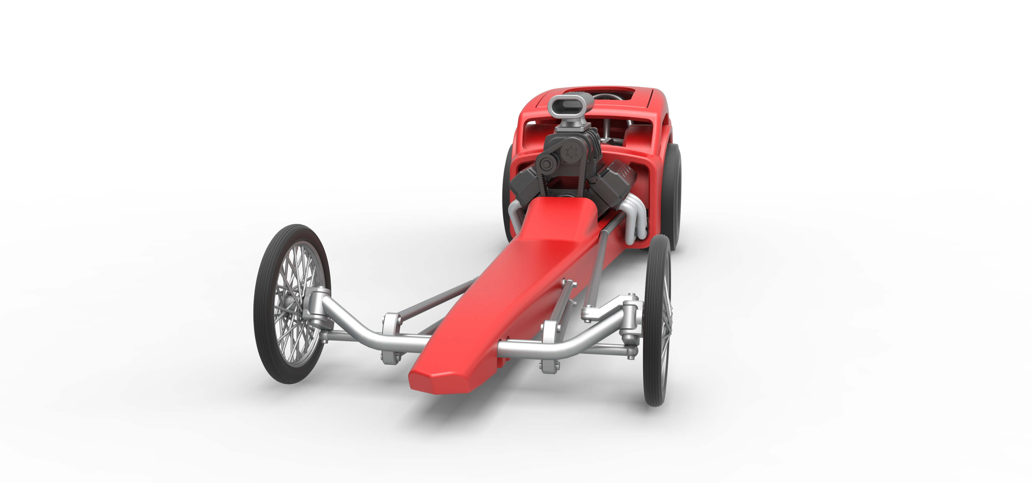 Front Engine Old School Dragster With Shell V8 1:25 - 3D Model by ...