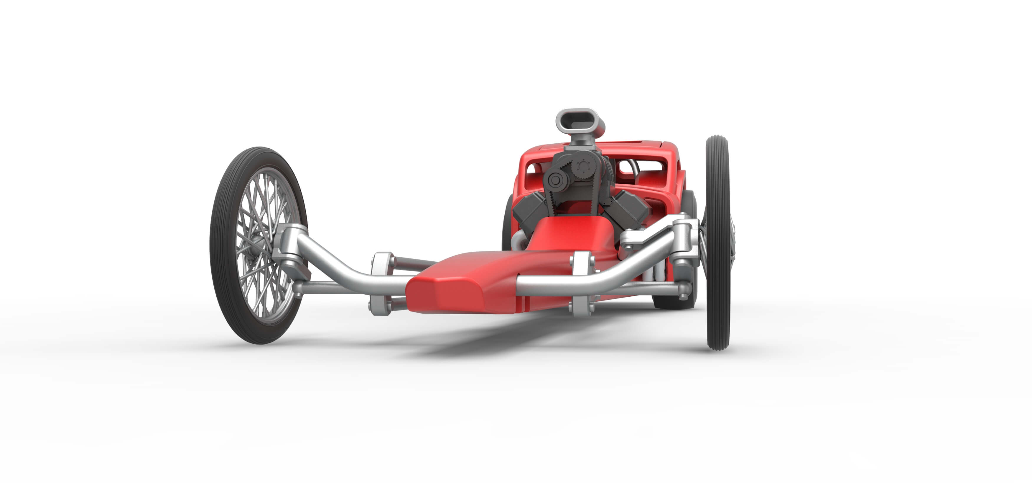 Front Engine Old School Dragster With Shell V8 1:25 - 3D Model by ...