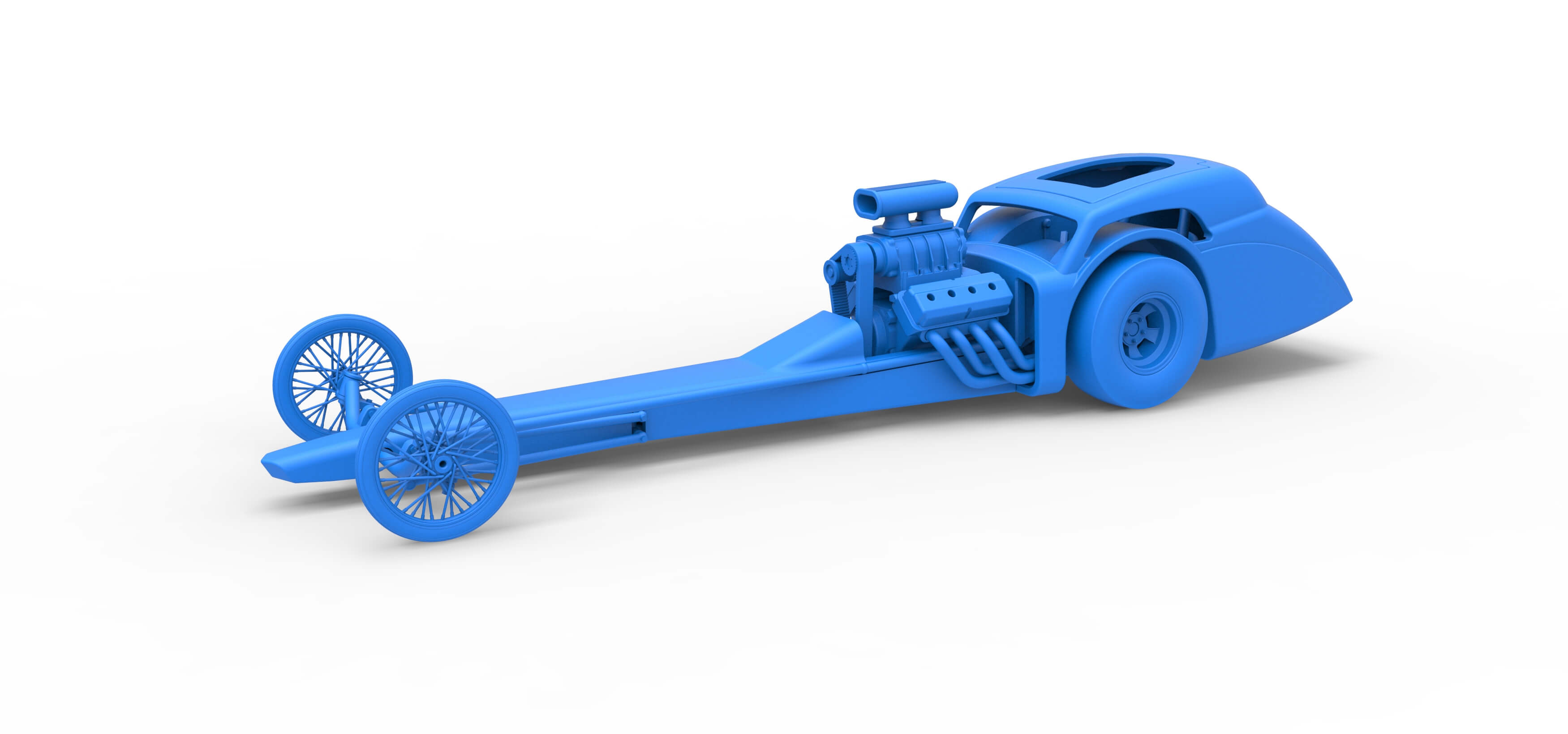 Front Engine Old School Dragster With Shell V8 1:25 - 3D Model by ...