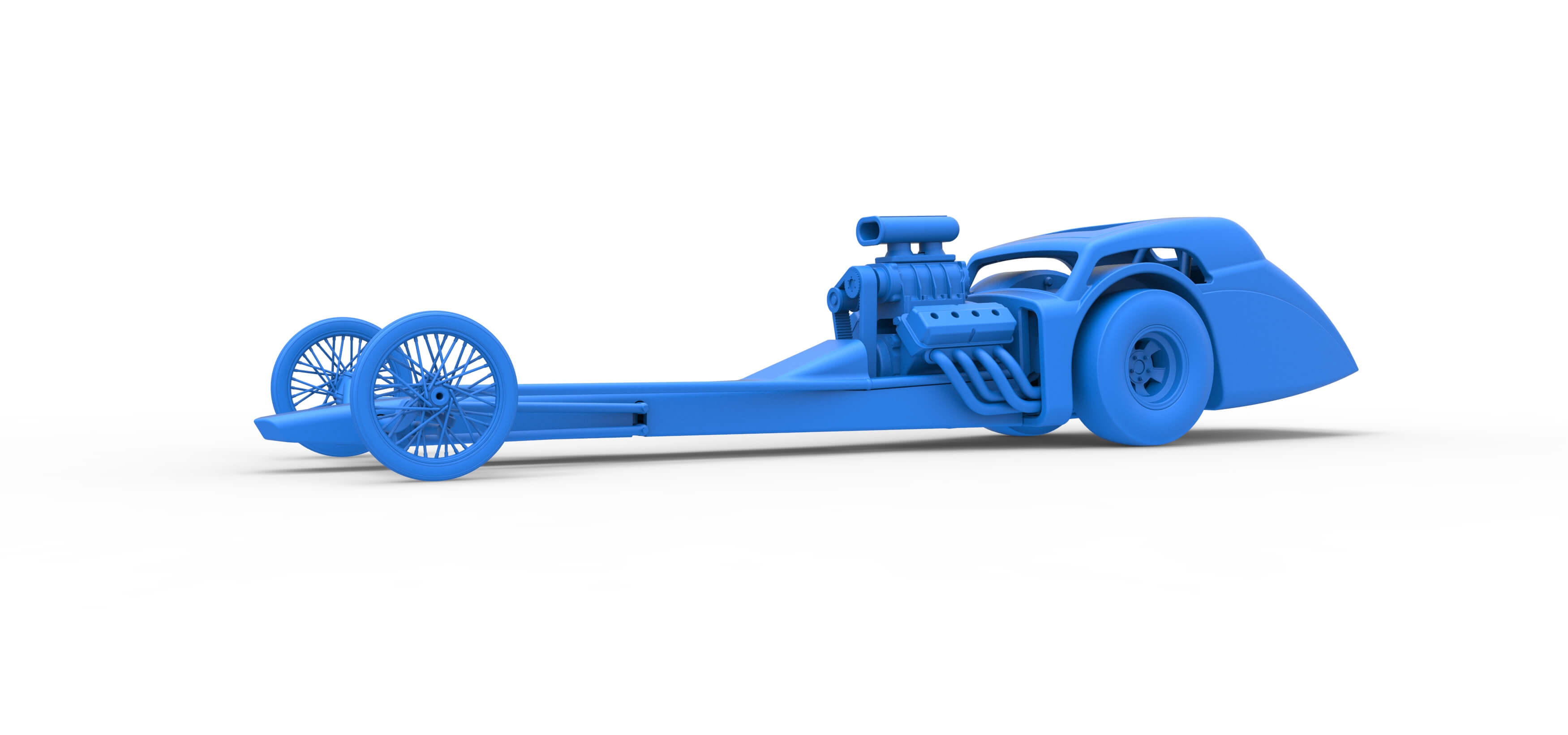Front Engine Old School Dragster With Shell V8 1:25 - 3D Model by ...