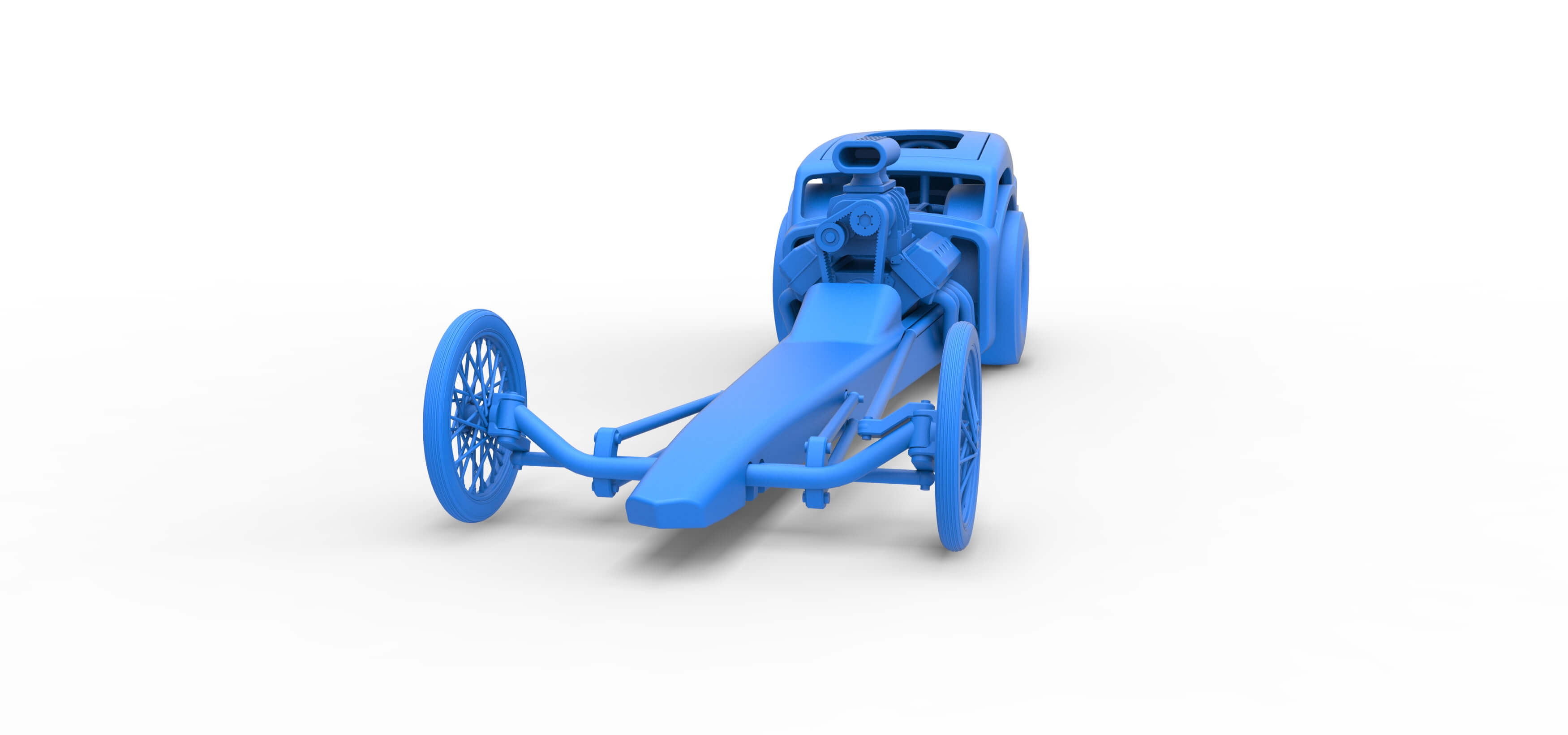 Front Engine Old School Dragster With Shell V8 1:25 - 3D Model by ...