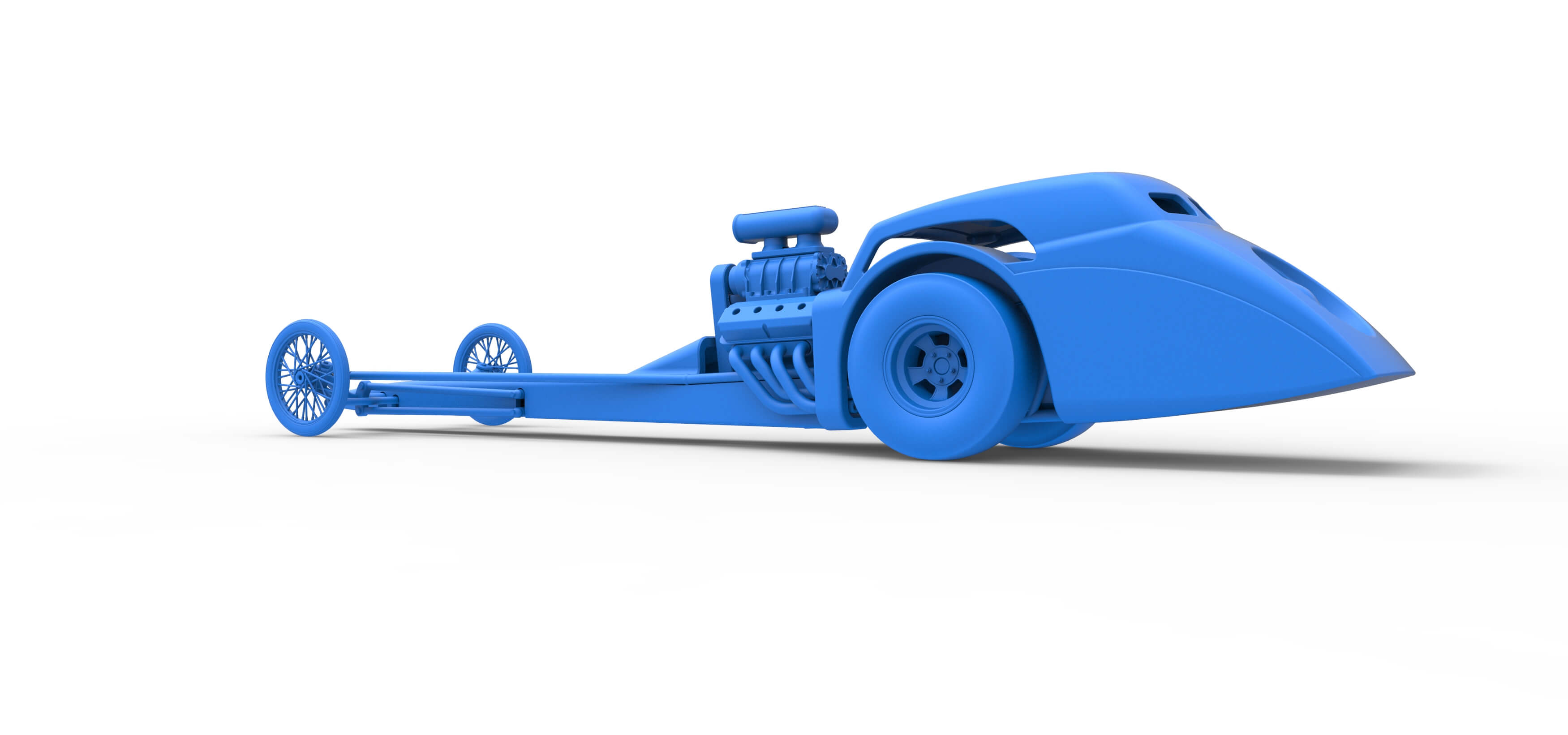Front Engine Old School Dragster With Shell V8 1:25 - 3D Model by ...
