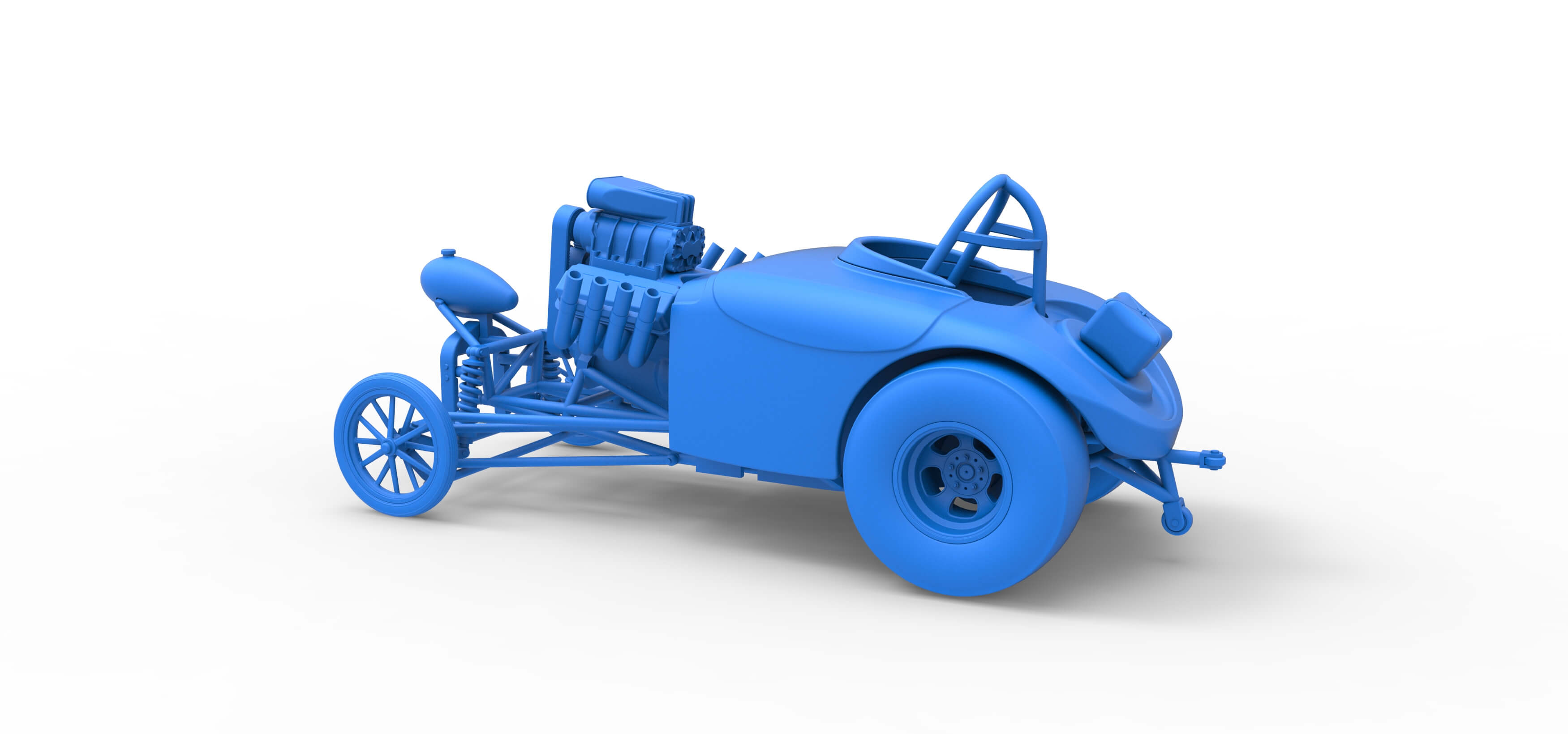 Front Engine Old School Dragster with Shell V9 Scale 1:25 - 3D Model by ...