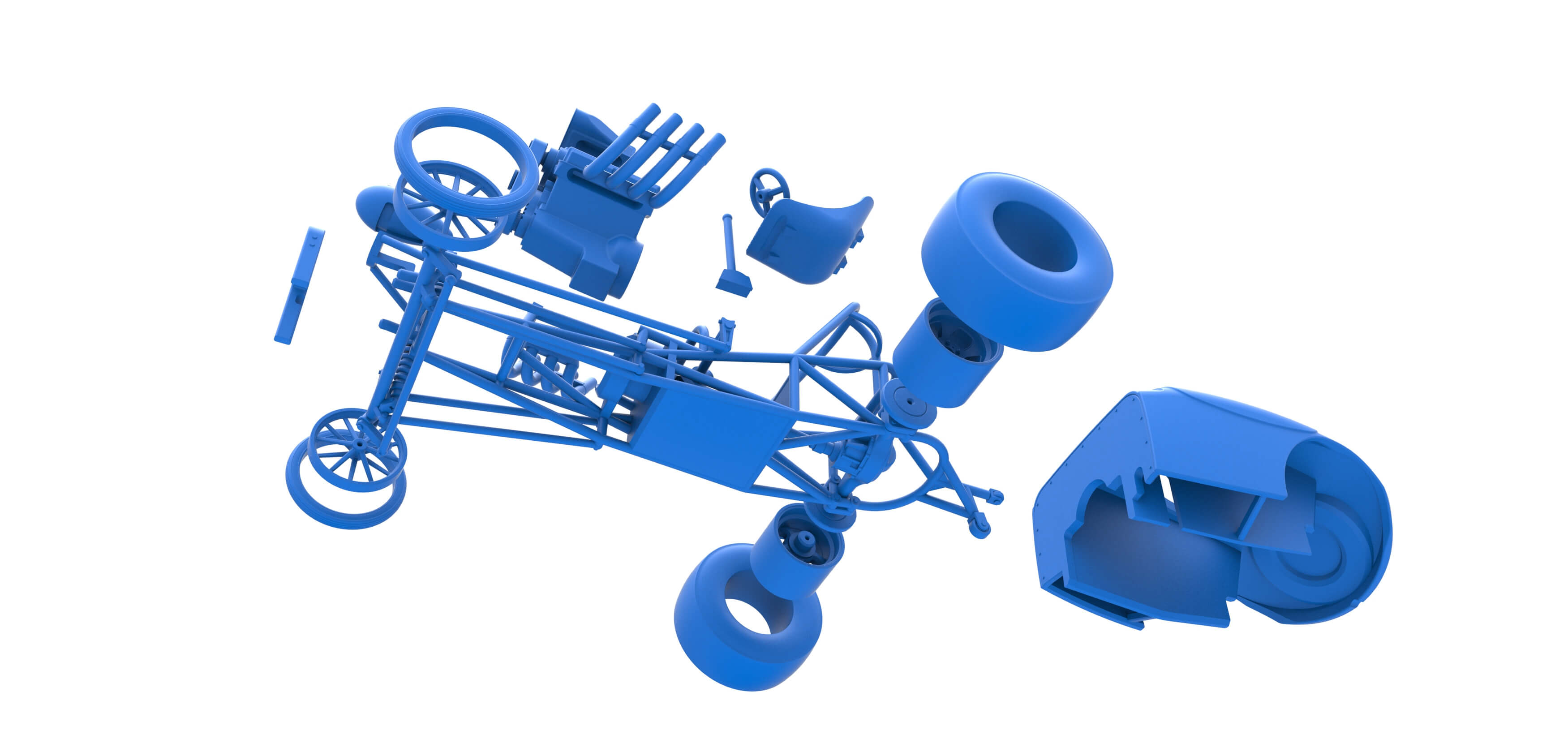 Front Engine Old School Dragster with Shell V9 Scale 1:25 - 3D Model by ...