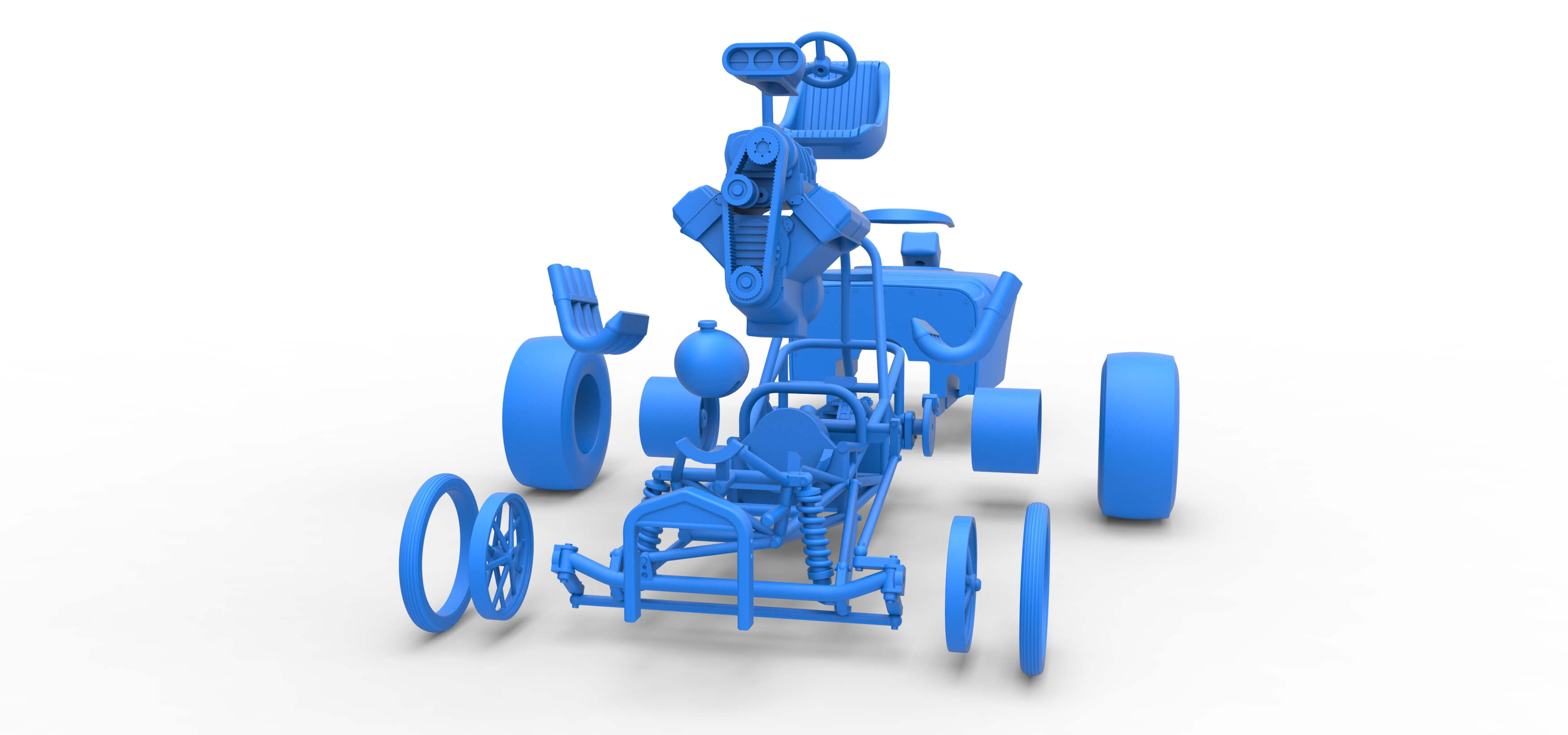 Front Engine Old School Dragster with Shell V9 Scale 1:25 - 3D Model by ...