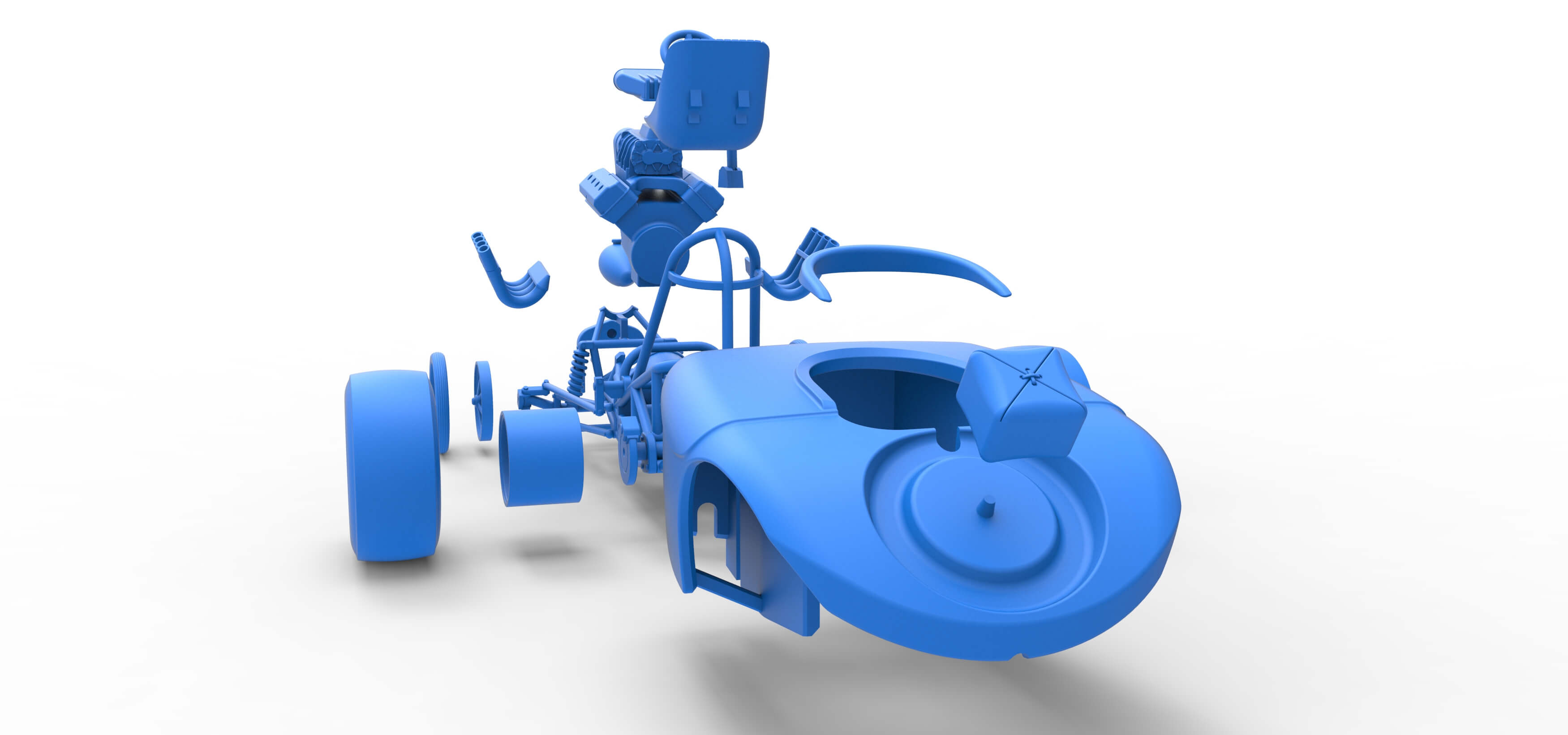 Front Engine Old School Dragster with Shell V9 Scale 1:25 - 3D Model by ...