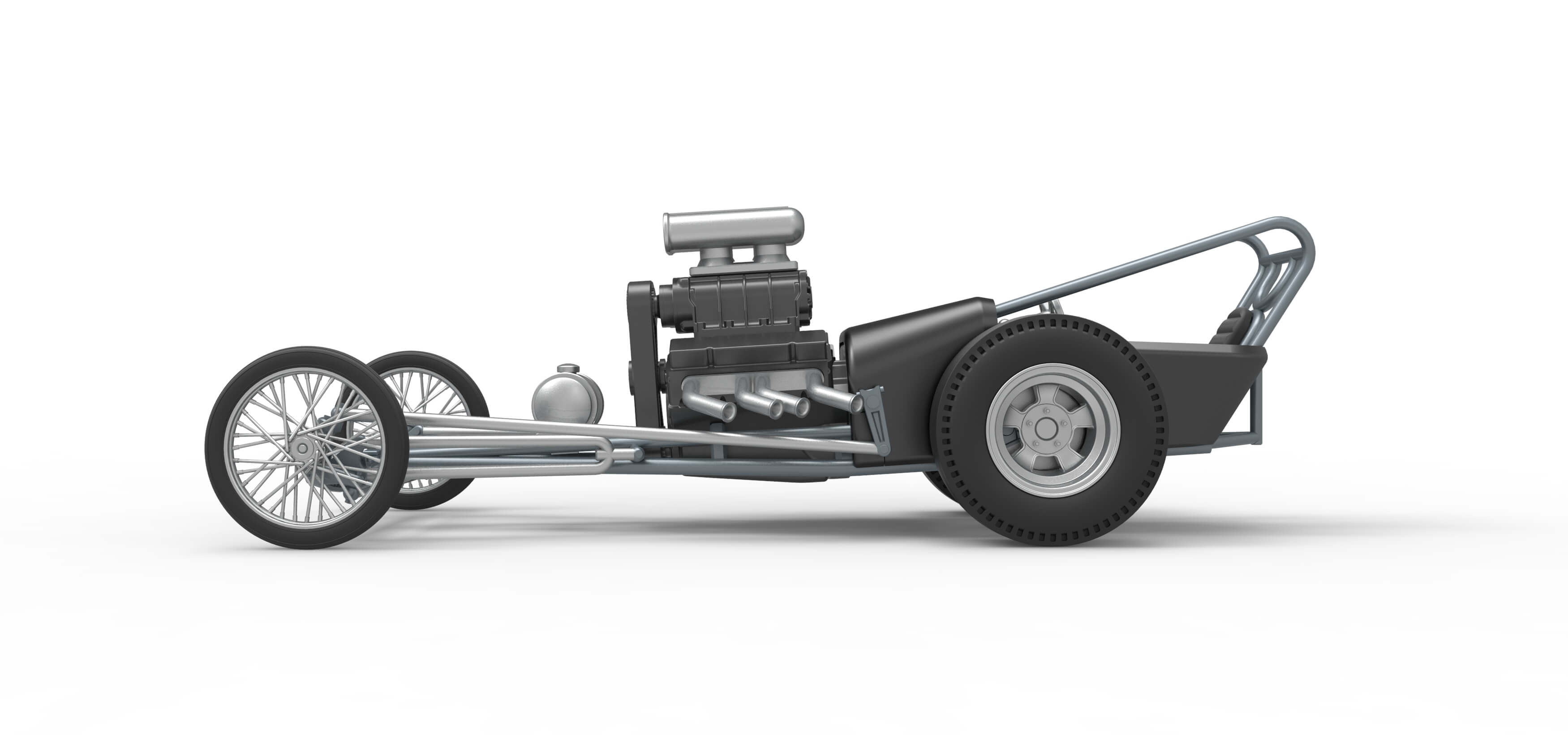 Front Engine Old School Dragster With V8 Scale 1:25 - 3D Model by ...