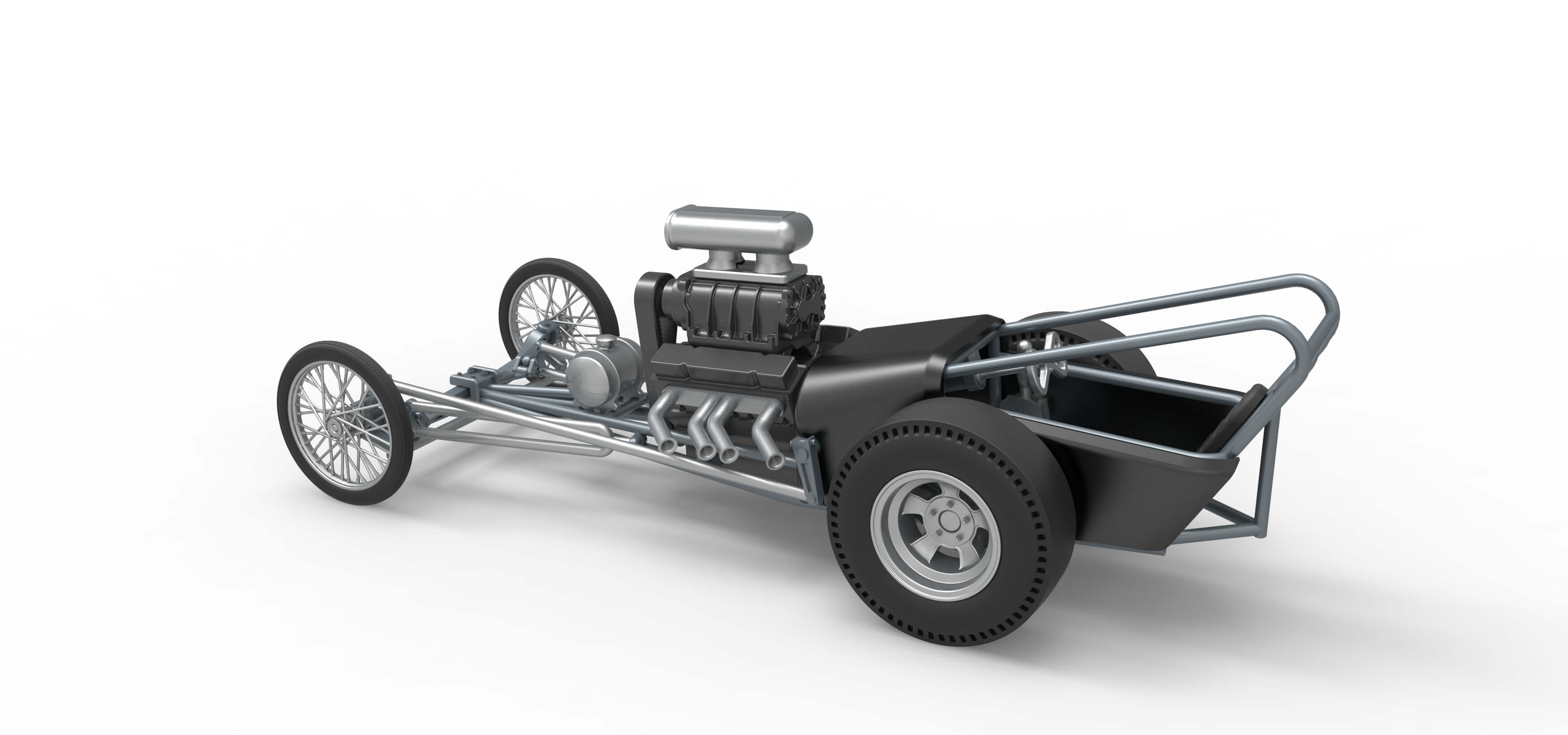 Front Engine Old School Dragster With V8 Scale 1:25 - 3D Model by ...