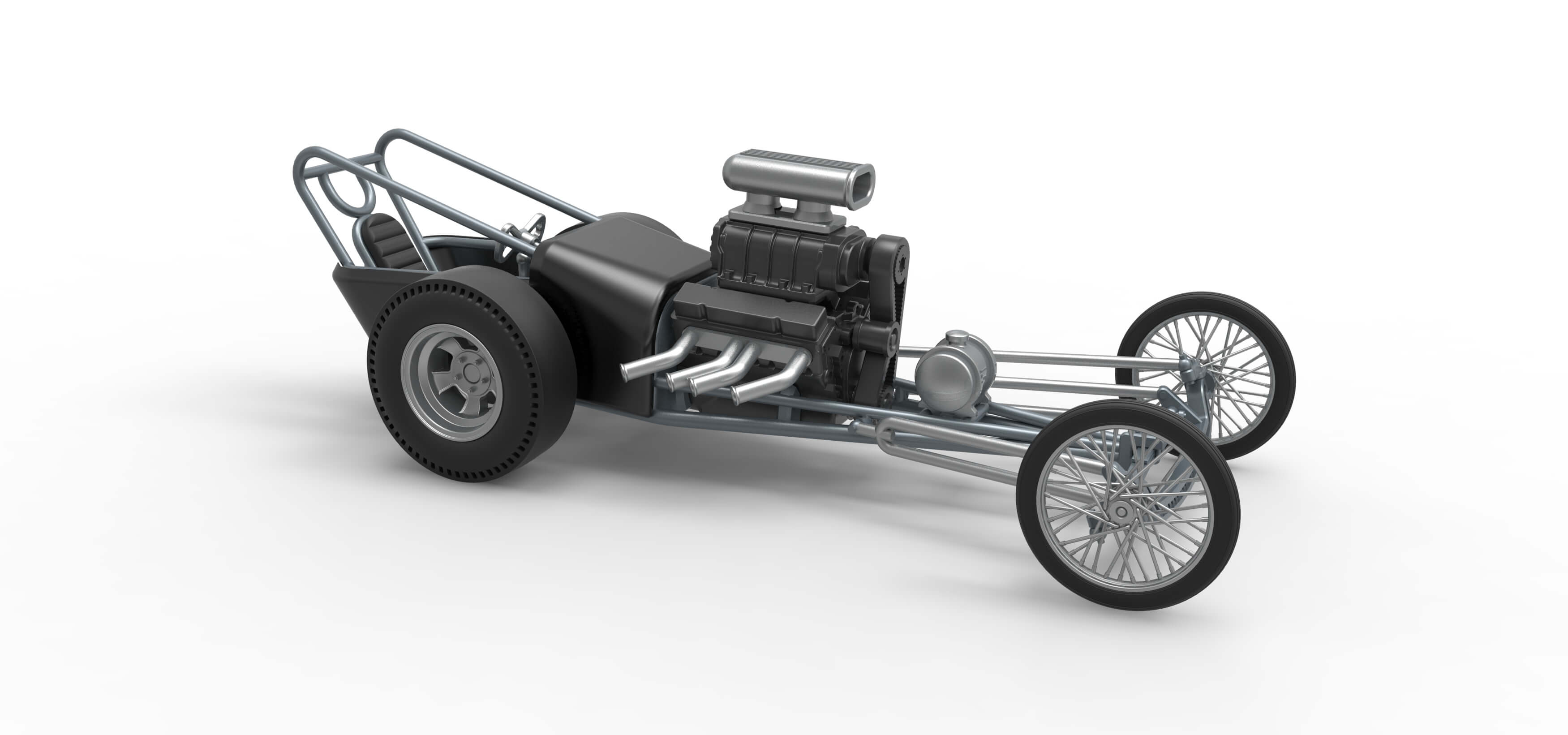 Front Engine Old School Dragster With V8 Scale 1:25 - 3D Model by ...
