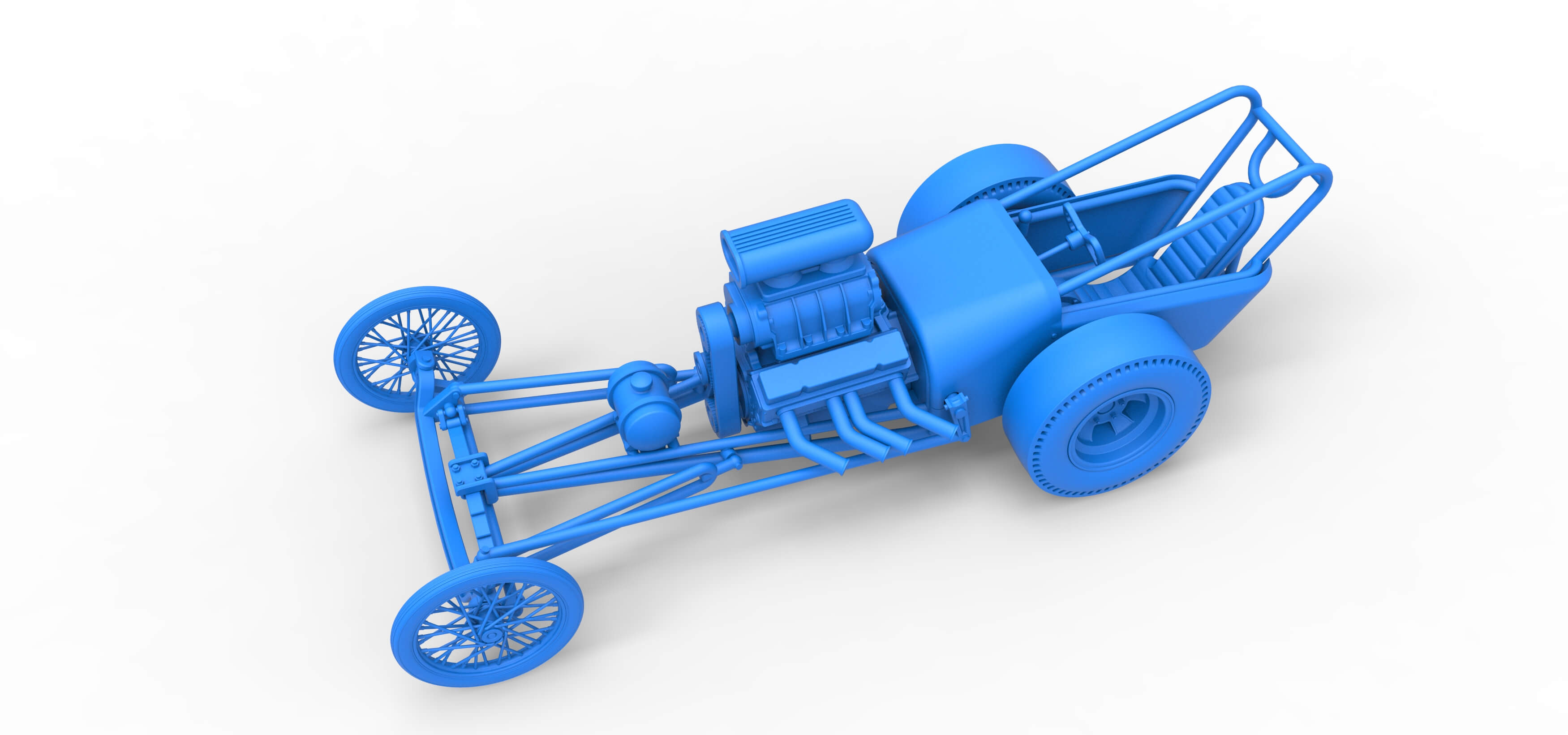 Front Engine Old School Dragster With V8 Scale 1:25 - 3D Model by ...