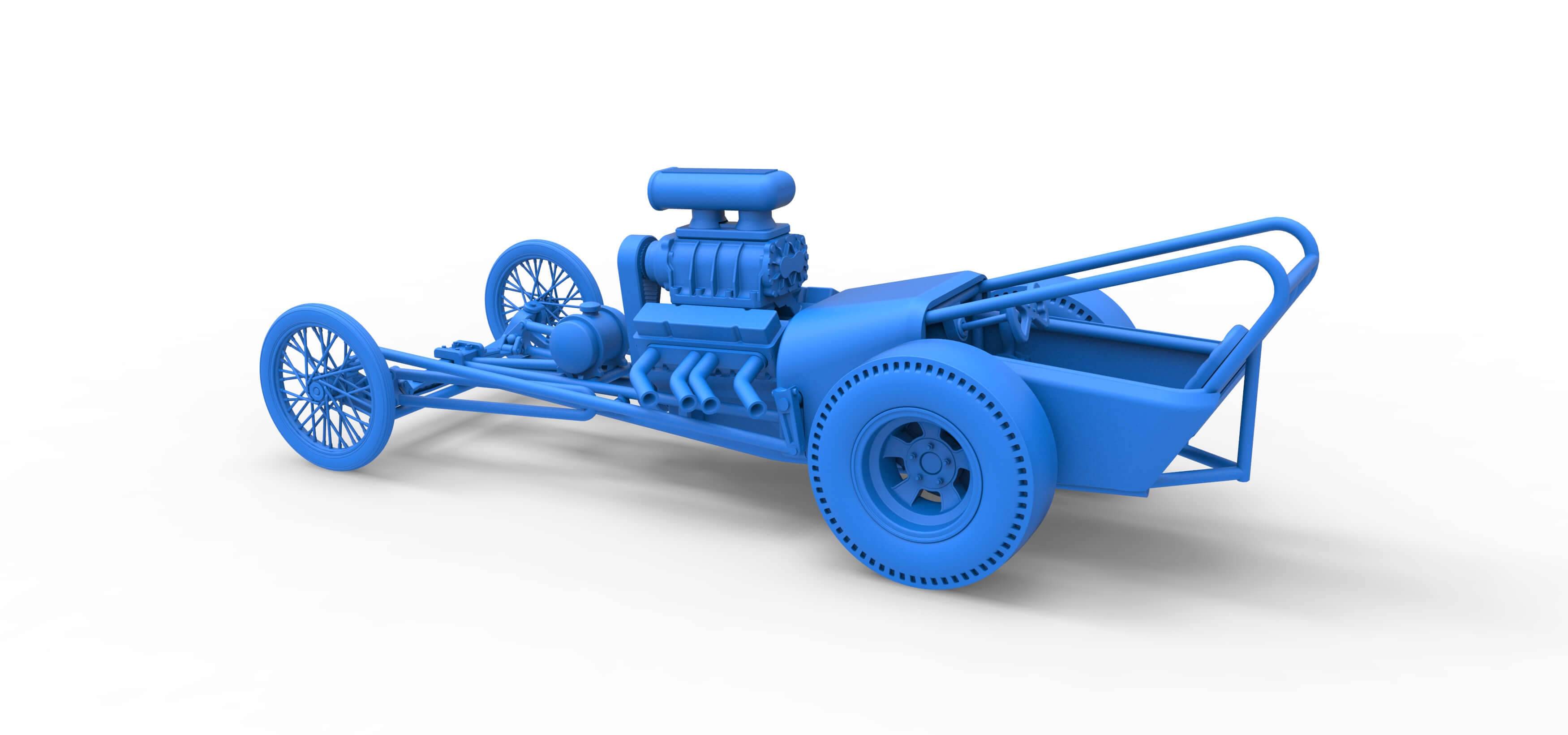 Front Engine Old School Dragster With V8 Scale 1:25 - 3D Model by ...