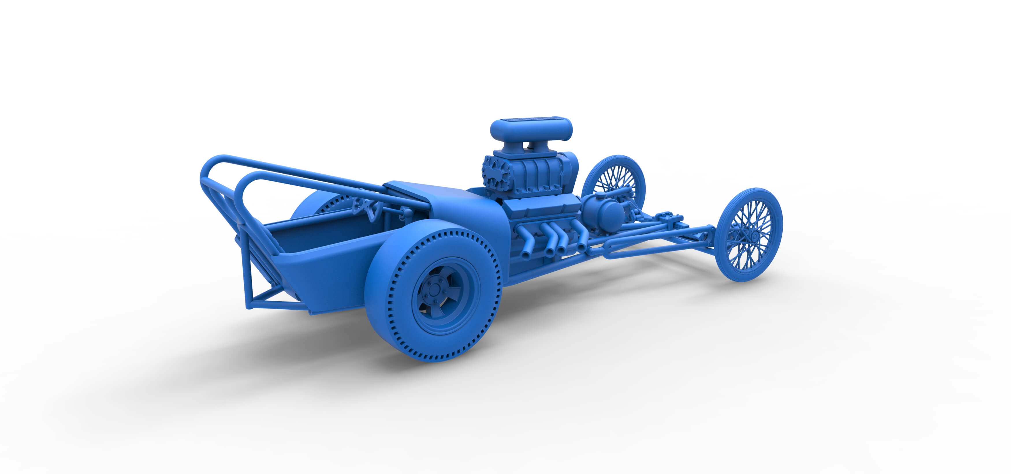 Front Engine Old School Dragster With V8 Scale 1:25 - 3D Model by ...