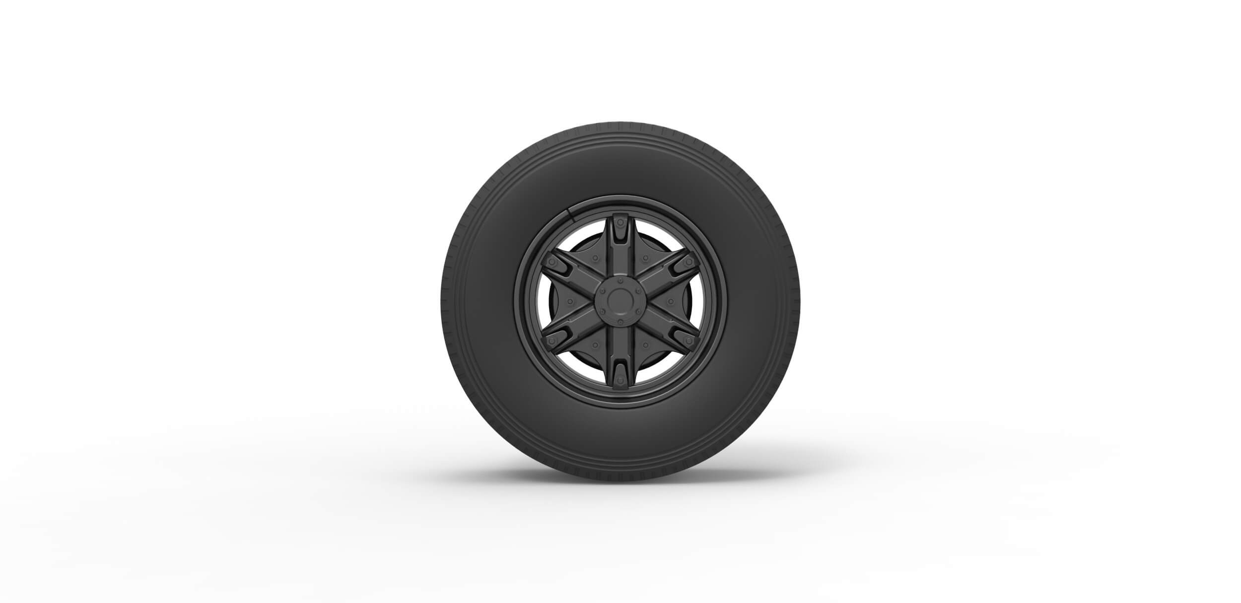 Front Float 6 Spoke Wheel of Old School Truck 1:25 - 3D Model by ...