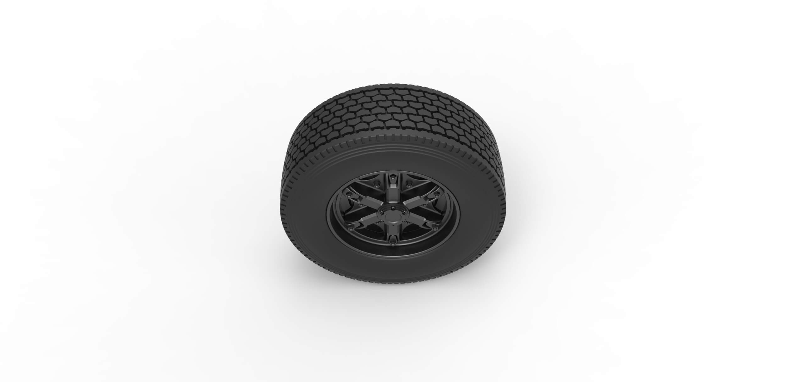 Front Float 6 Spoke Wheel of Old School Truck 1:25 - 3D Model by ...