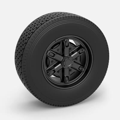 Front Float 6 Spoke Wheel of Old School Truck 1:25 - 3D Model by ...