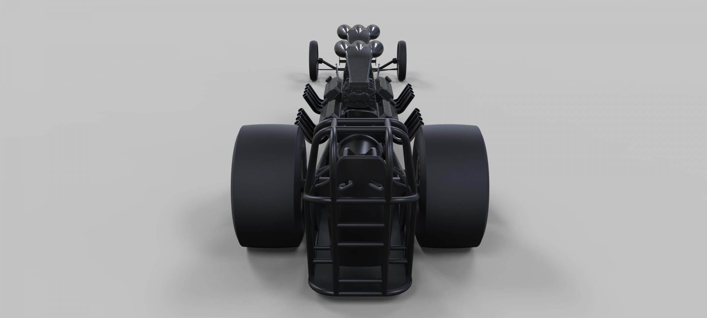 Front Twin Engine Dragster - 3D Model by TechItemsRock
