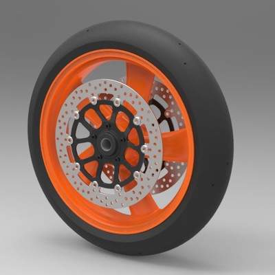 Front Wheel from Top Fuel Bike - 3D Model by TechItemsRock