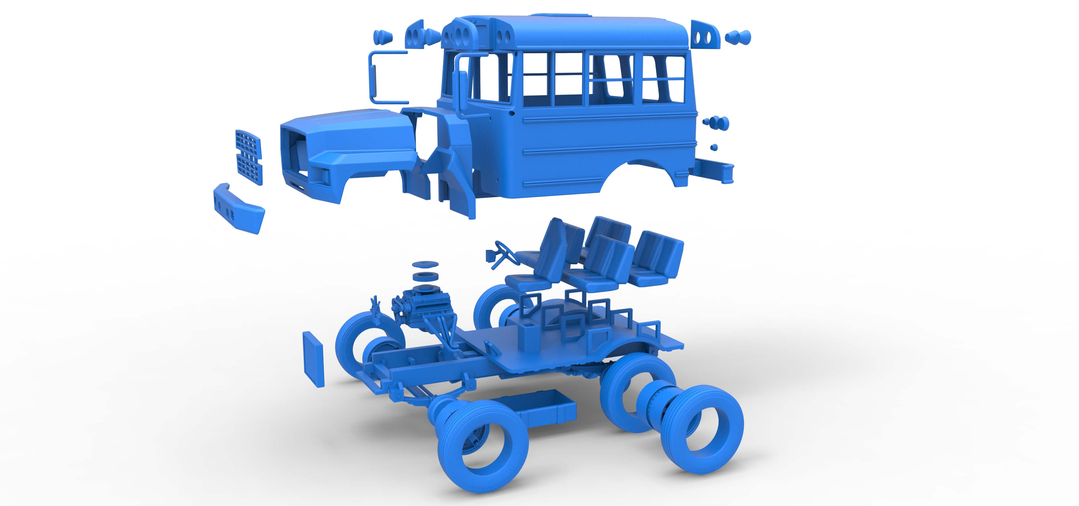 Fun Short School Bus 1:25 - 3D Model by TechItemsRock