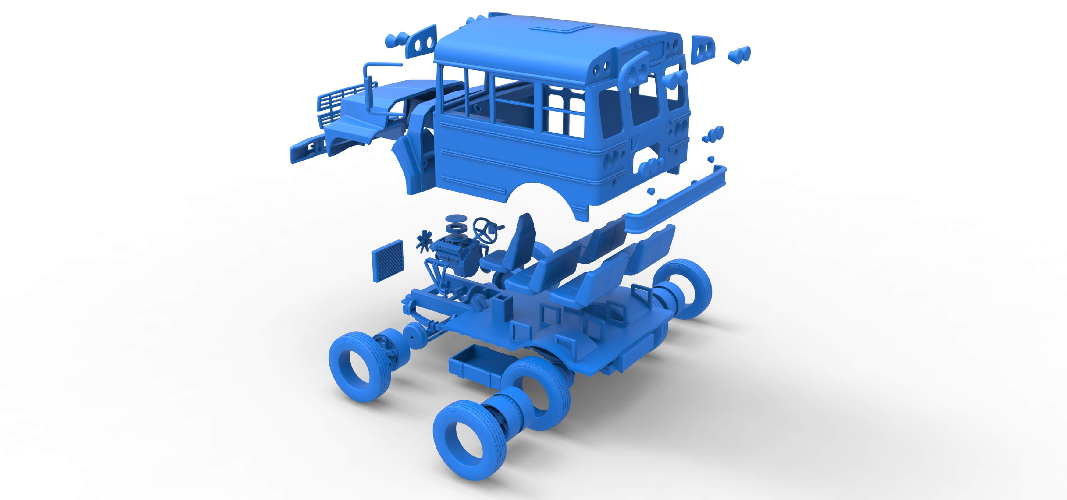 Fun Short School Bus 1:25 - 3D Model by TechItemsRock