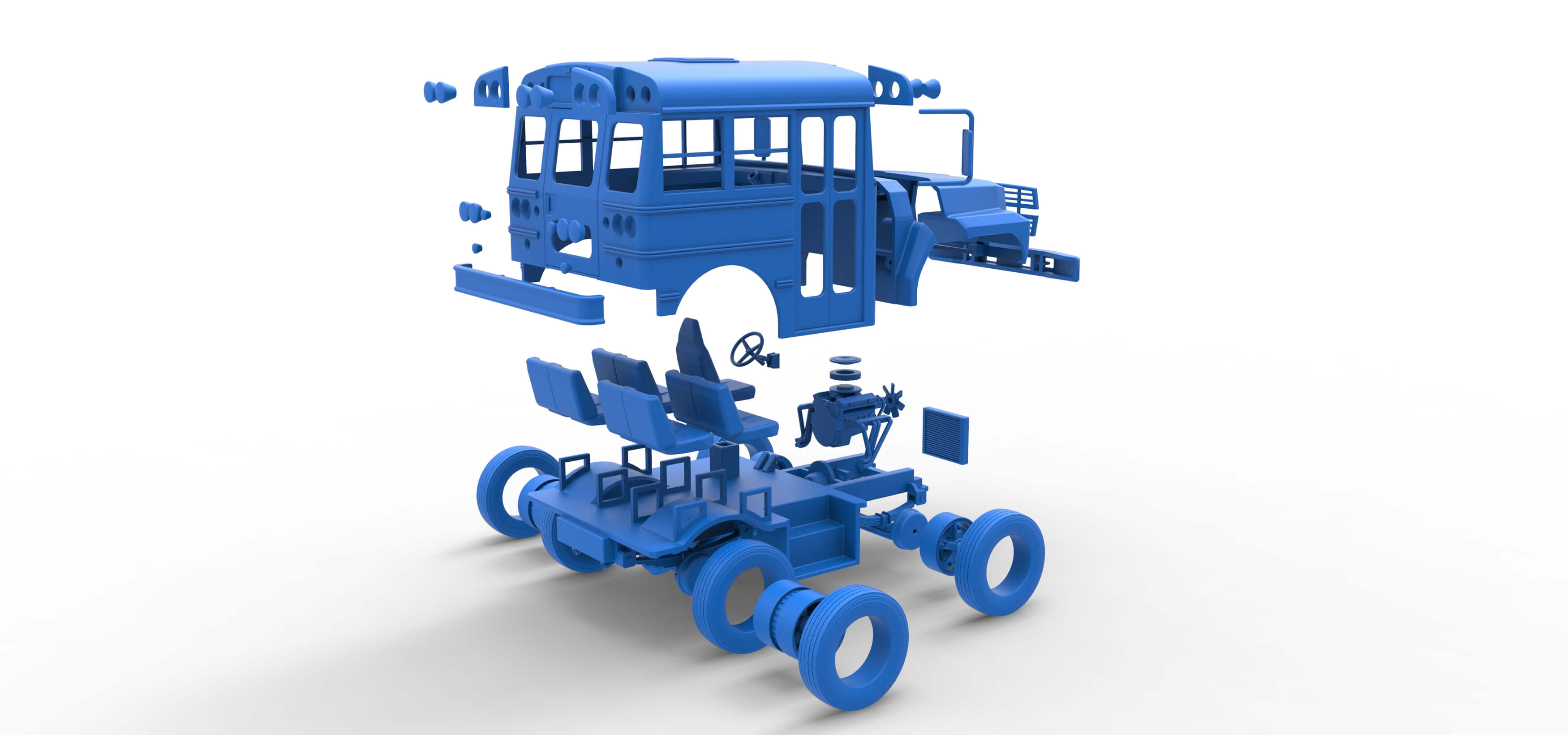 Fun Short School Bus 1:25 - 3D Model by TechItemsRock