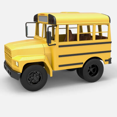 Fun Short School Bus 1:25 - 3D Model by TechItemsRock