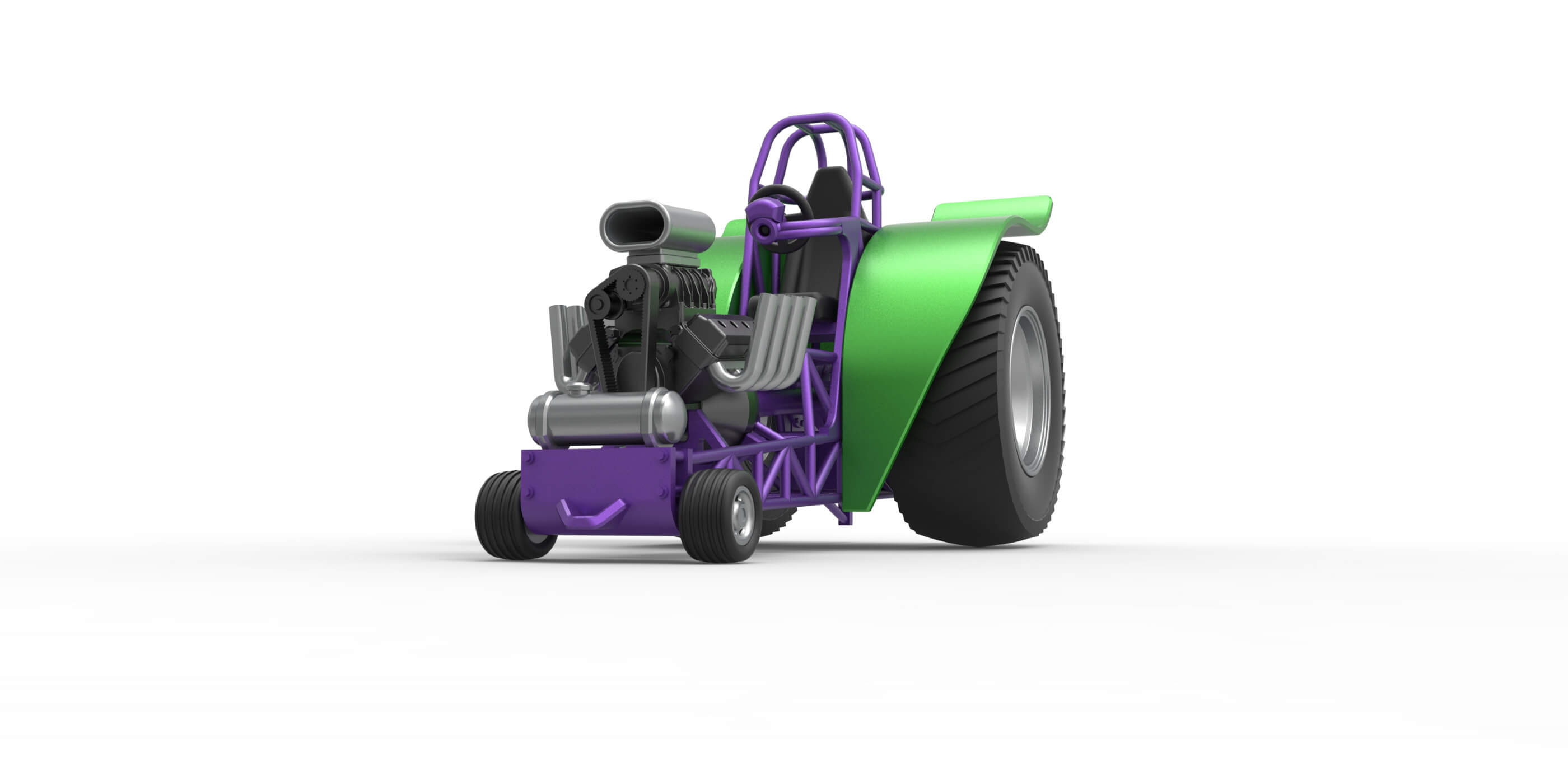 Fun Short Super Modified Pulling Tractor 1:25 - 3D Model by TechItemsRock