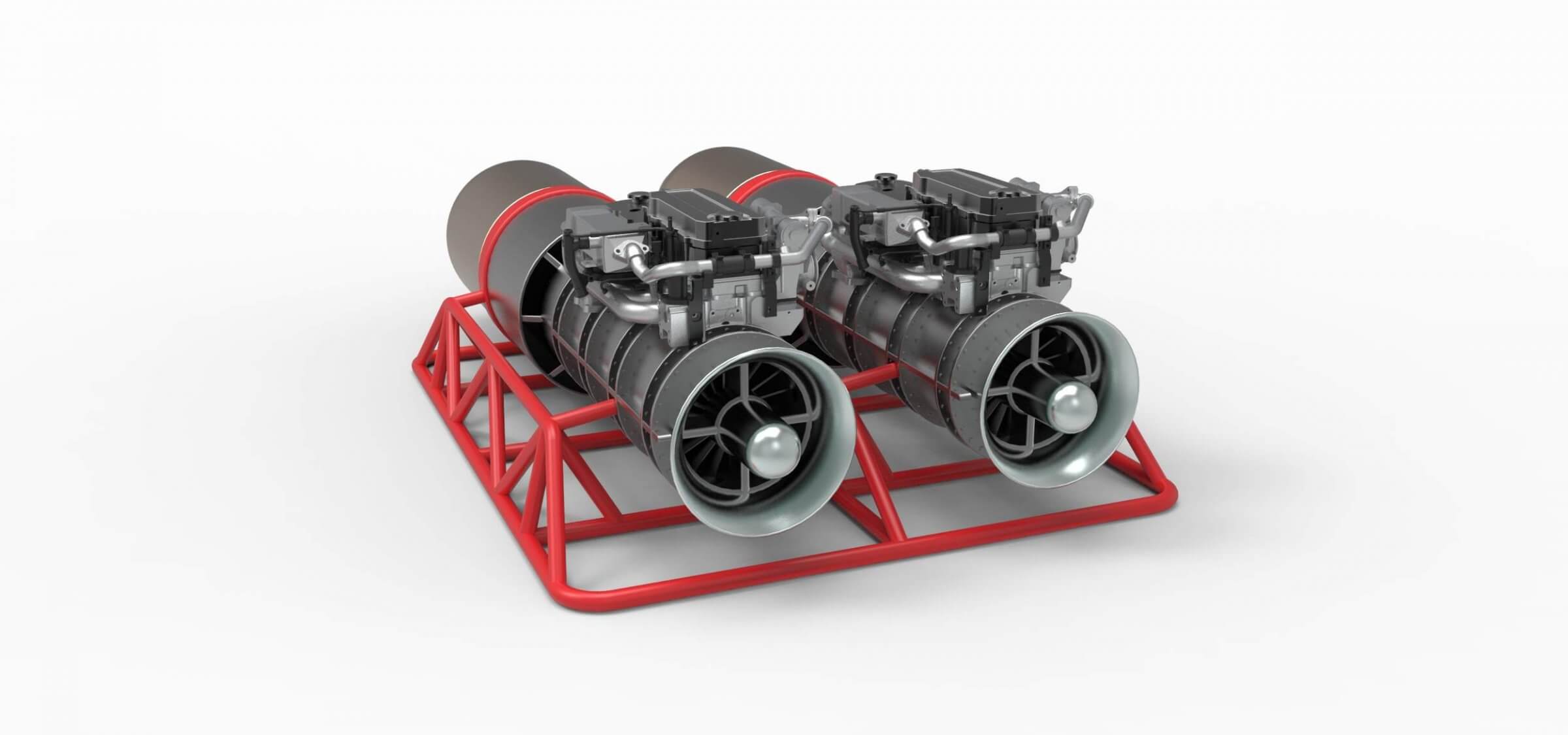 Jet Engines with Frame - 3D Model by TechItemsRock