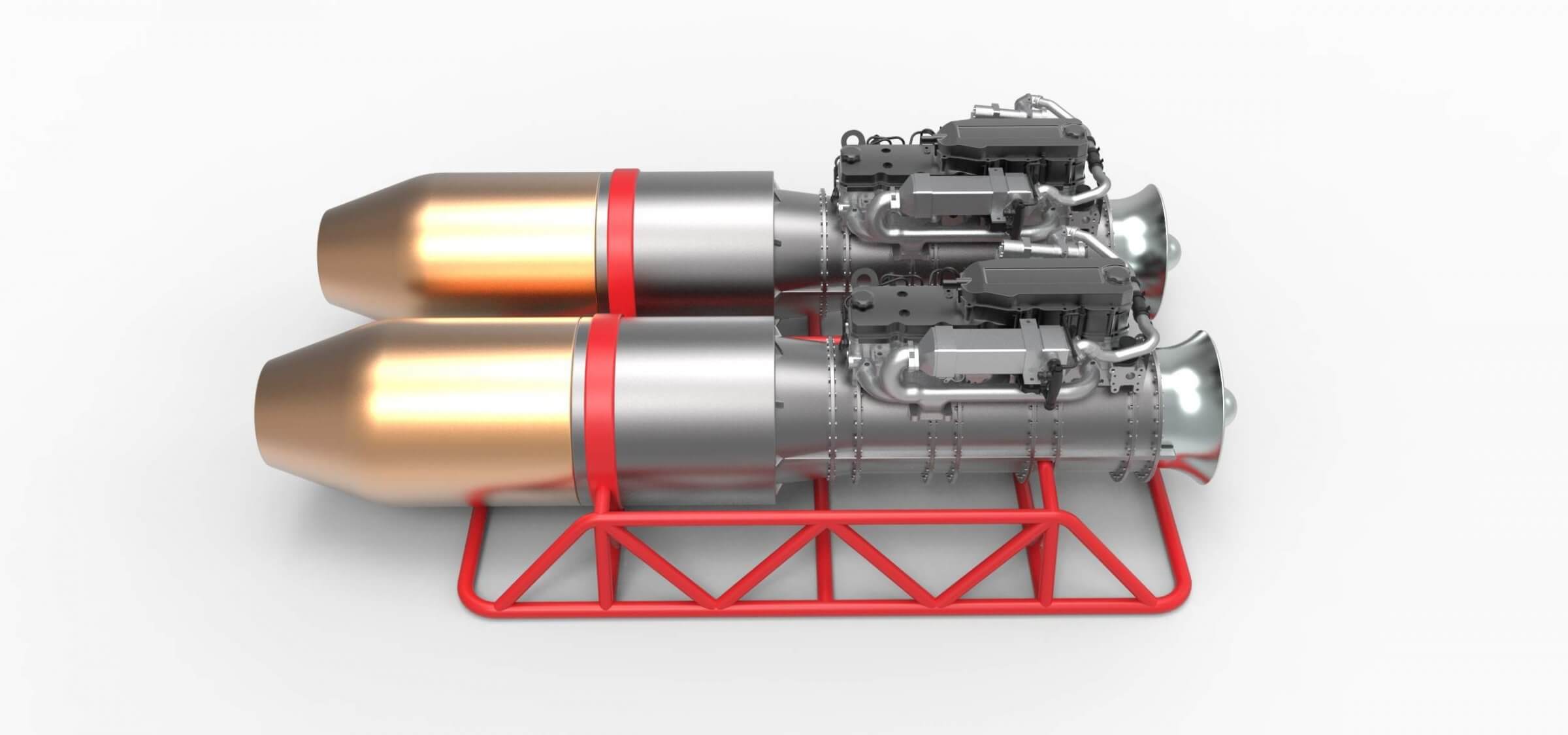 Jet Engines with Frame - 3D Model by TechItemsRock