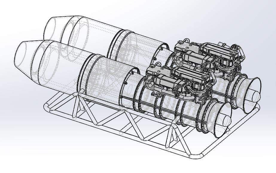Jet Engines with Frame - 3D Model by TechItemsRock