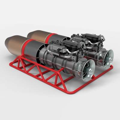 Jet Engines with Frame - 3D Model by TechItemsRock