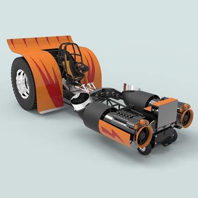 Jet Pulling Tractor 1 - 3D Model by TechItemsRock