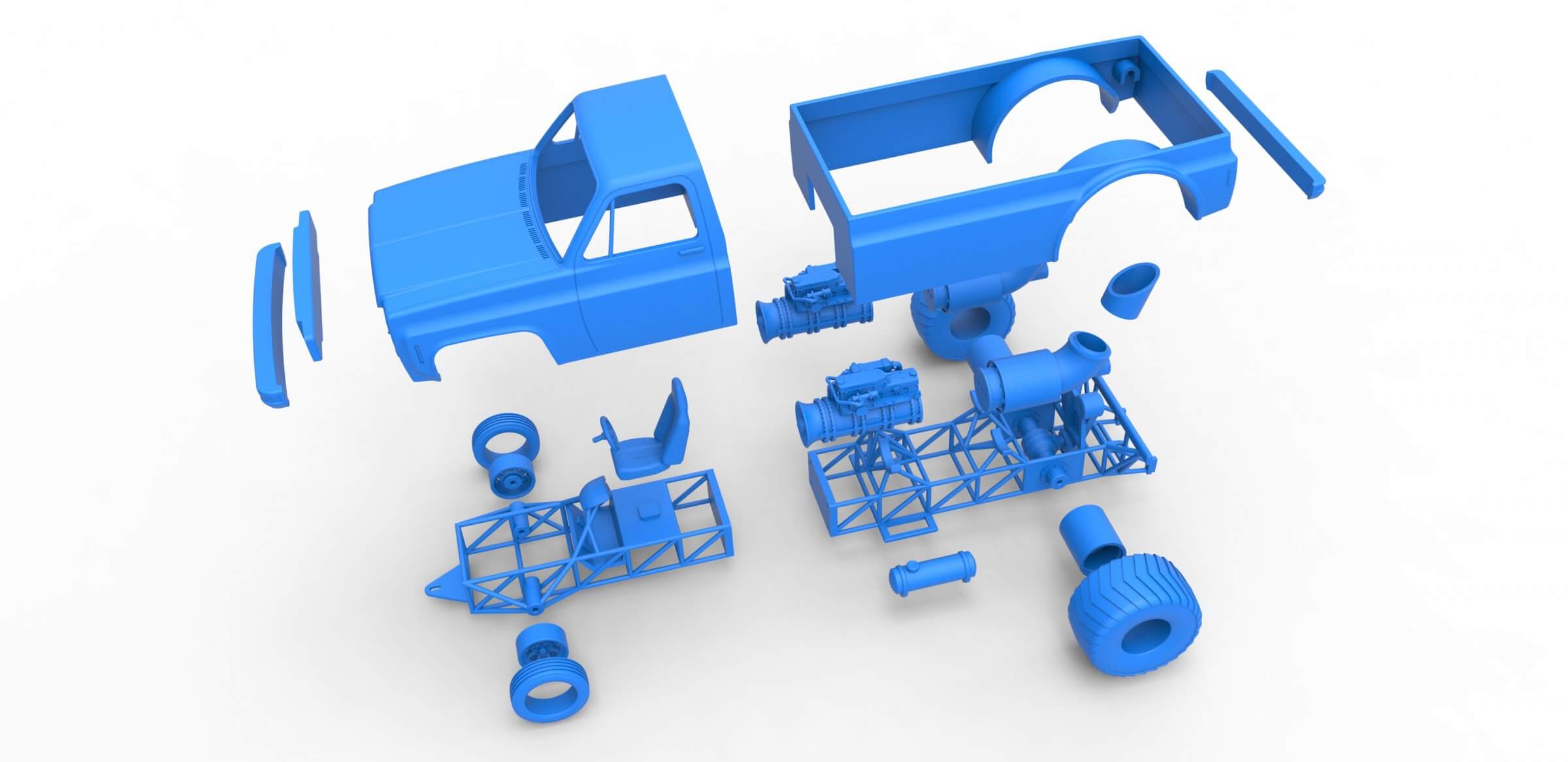 Jet Pulling Truck 2wd 1:25 - 3D Model by TechItemsRock