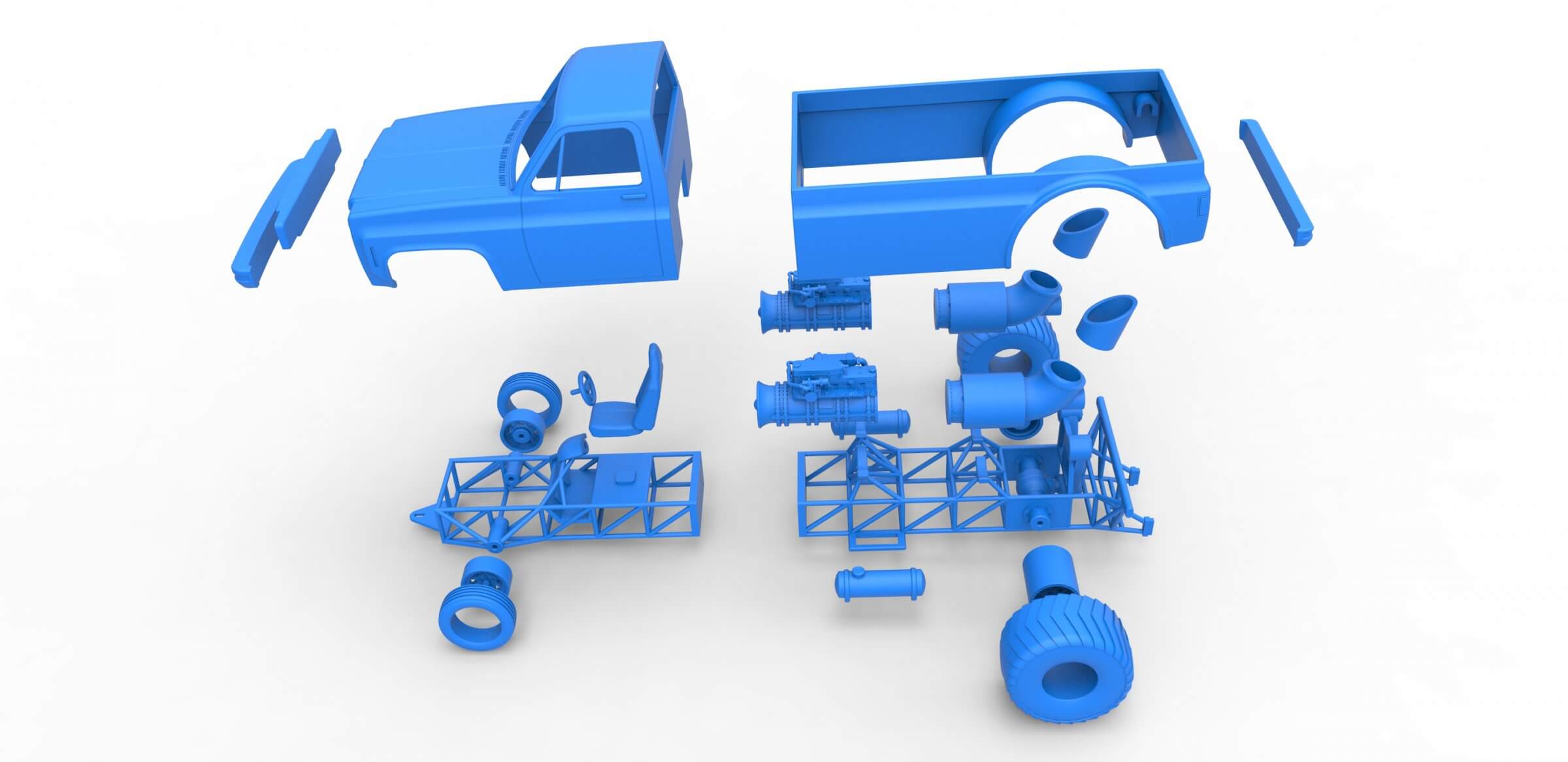 Jet Pulling Truck 2wd 1:25 - 3D Model by TechItemsRock