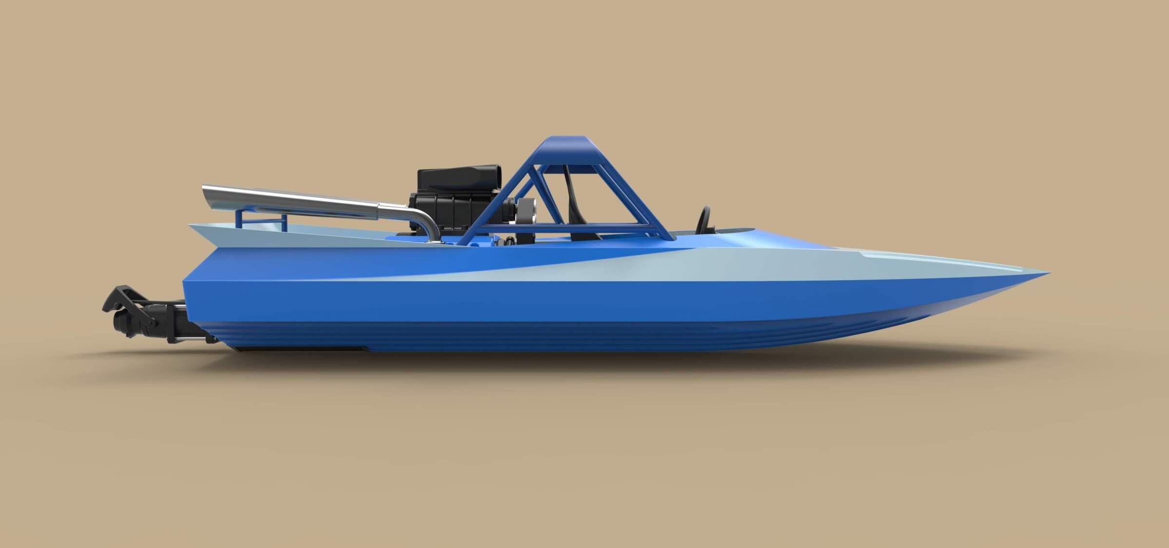 Jet Sprint Boat - 3D Model by TechItemsRock