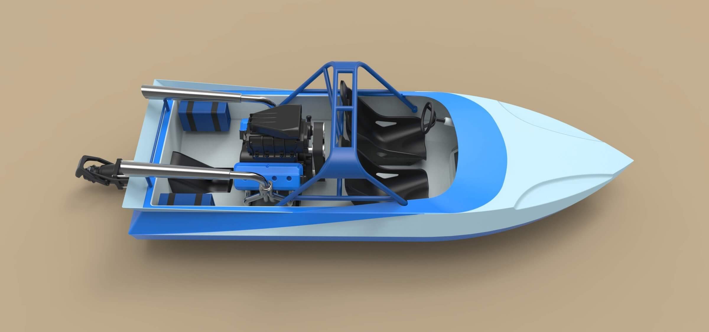 Jet Sprint Boat - 3D Model by TechItemsRock