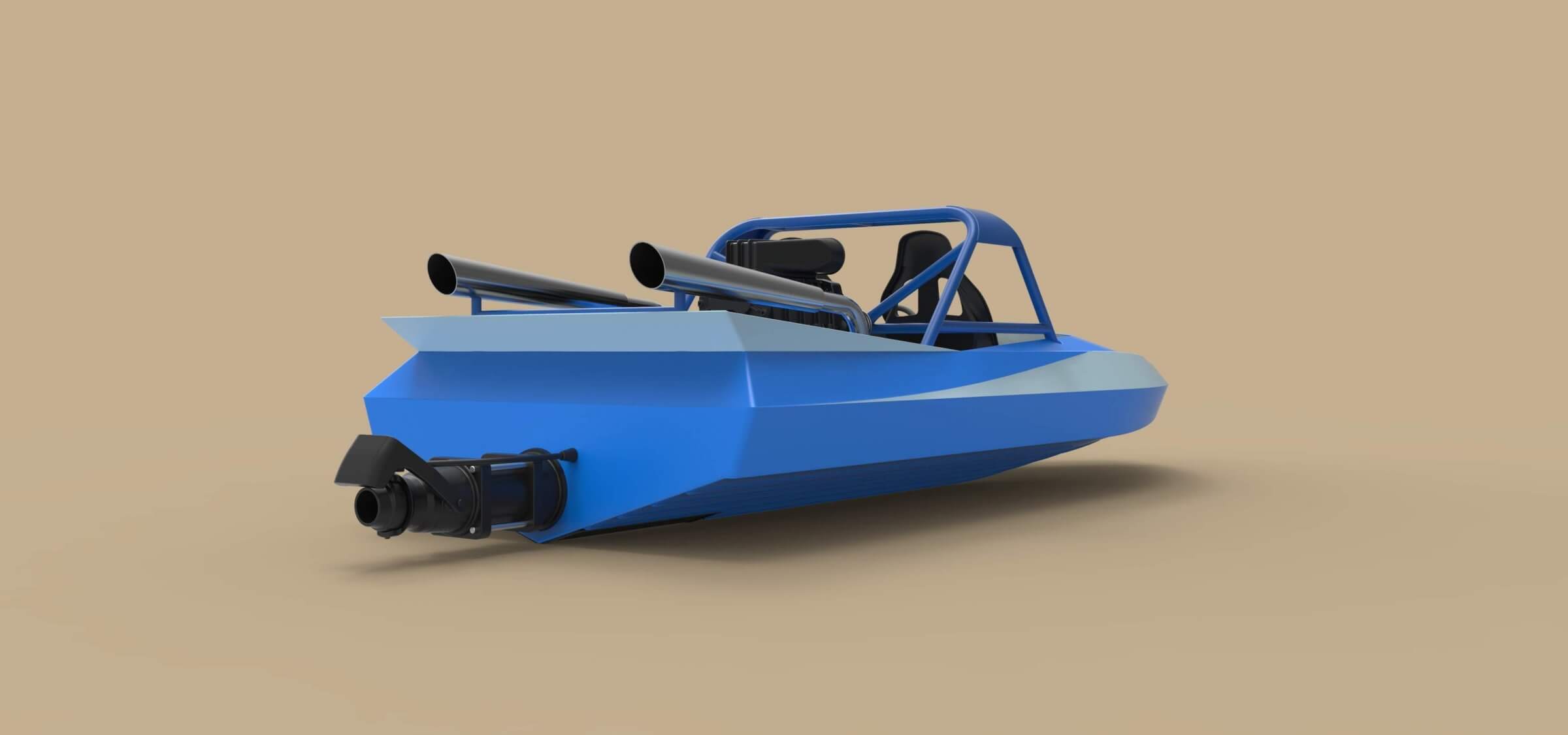 Jet Sprint Boat - 3D Model by TechItemsRock