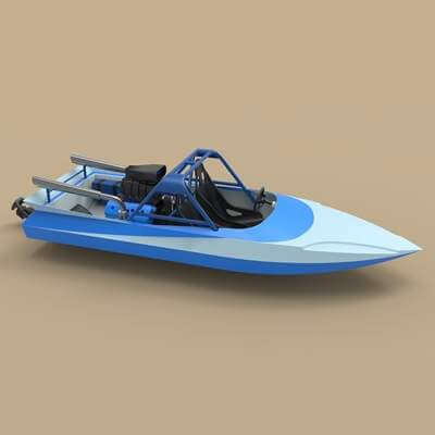 Jet Sprint Boat - 3D Model by TechItemsRock