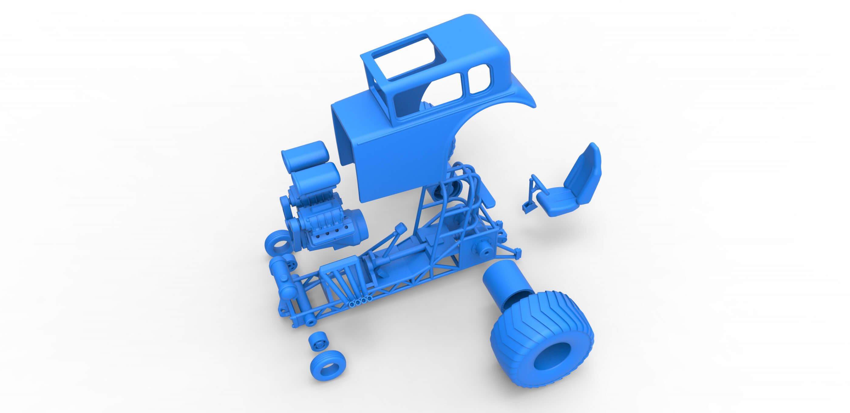 Mini Rod Pulling Tractor 1:25 - 3D Model by TechItemsRock