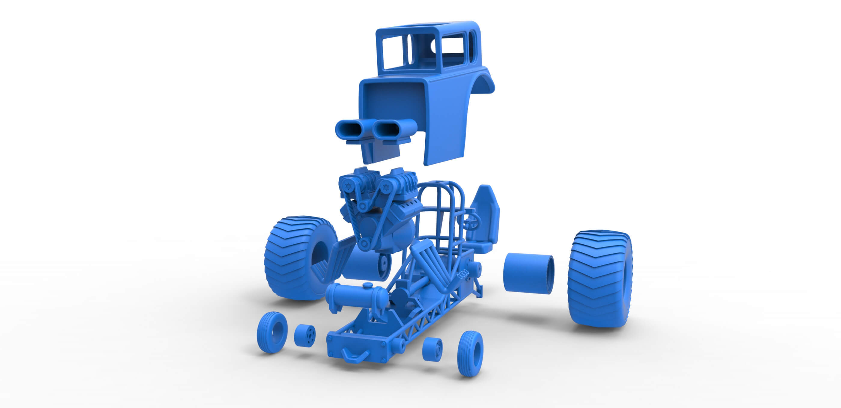 Mini Rod Pulling Tractor 1:25 - 3D Model by TechItemsRock
