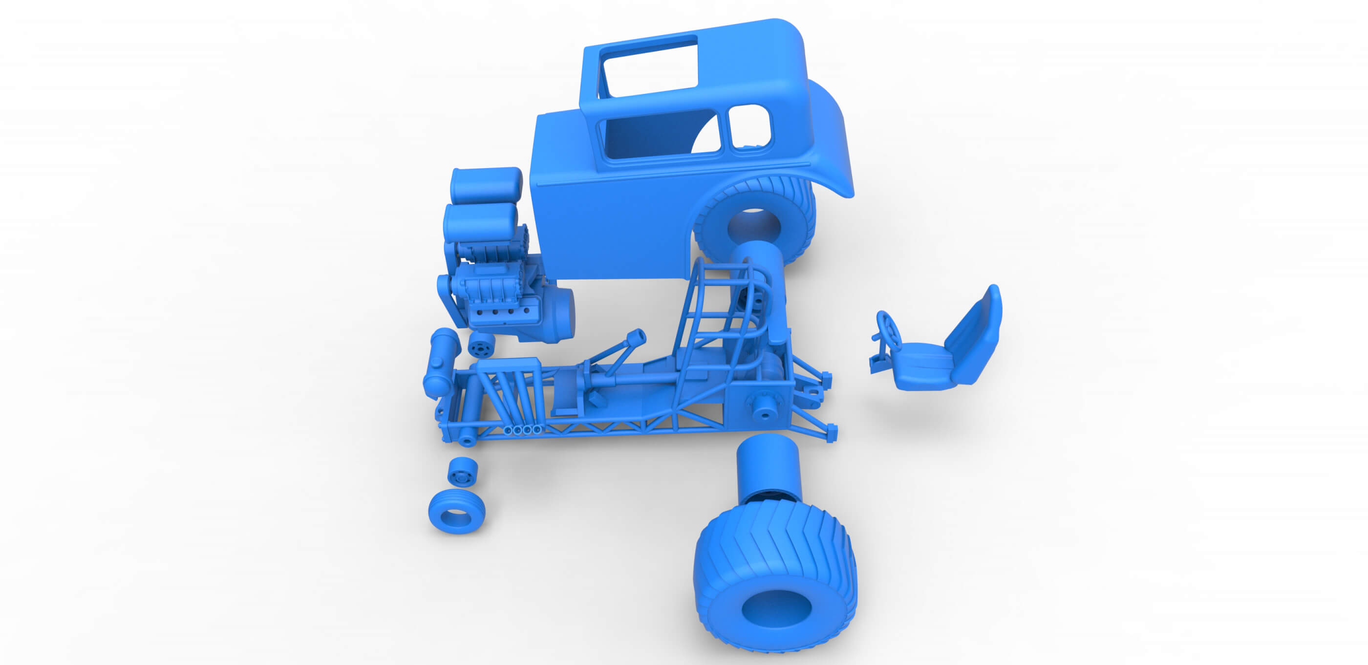 Mini Rod Pulling Tractor 1:25 - 3D Model by TechItemsRock