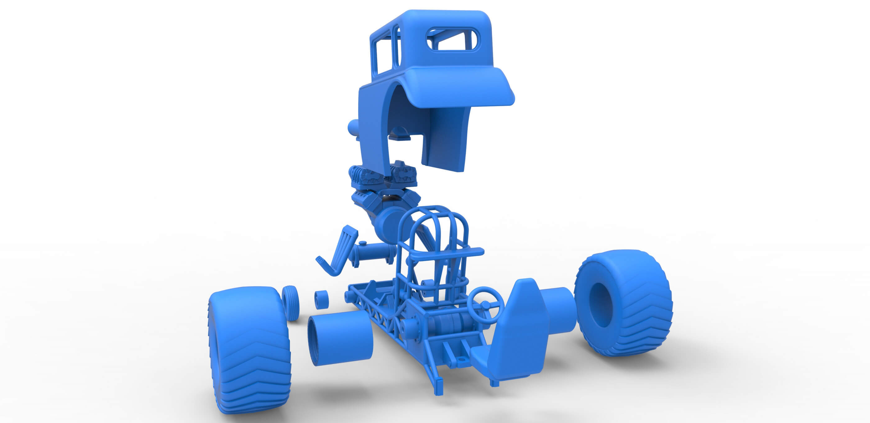 Mini Rod Pulling Tractor 1:25 - 3D Model by TechItemsRock